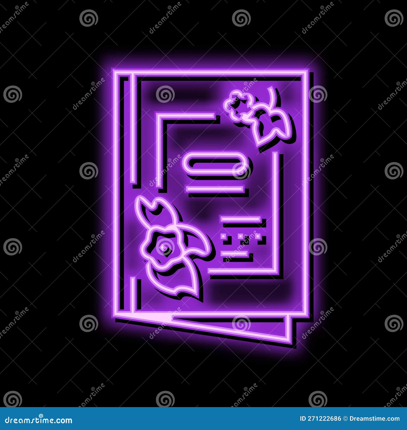 Card Spring Neon Glow Icon Illustration Stock Vector - Illustration of ...