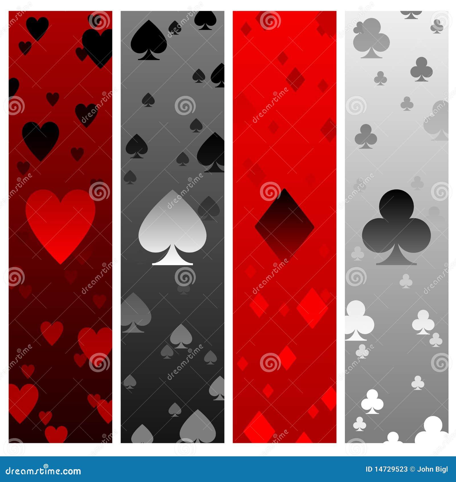 Card suit banners stock vector. Illustration of pattern - 14729523