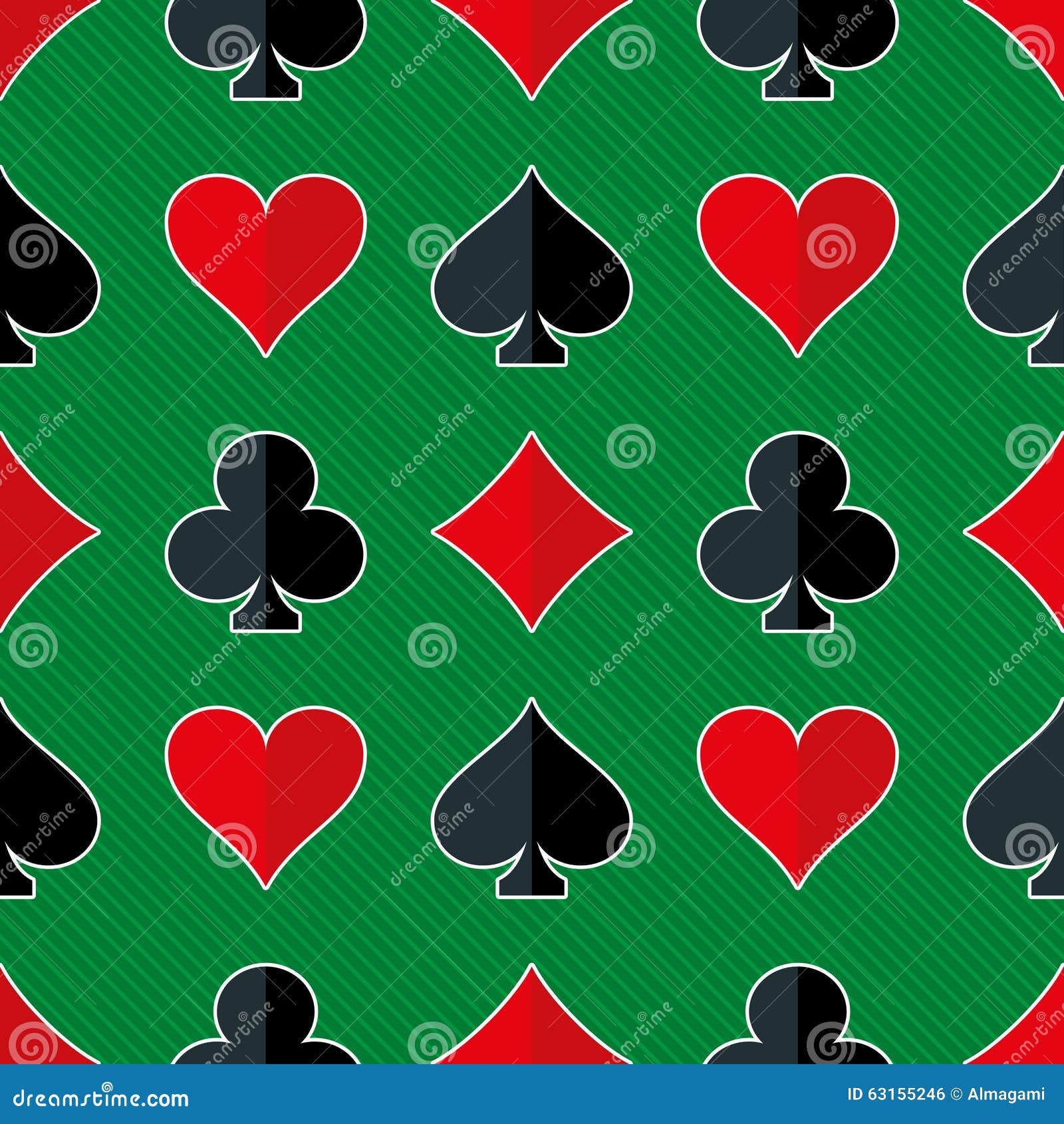 Card Suit Seamless Pattern. Stock Vector - Illustration of poker, club ...