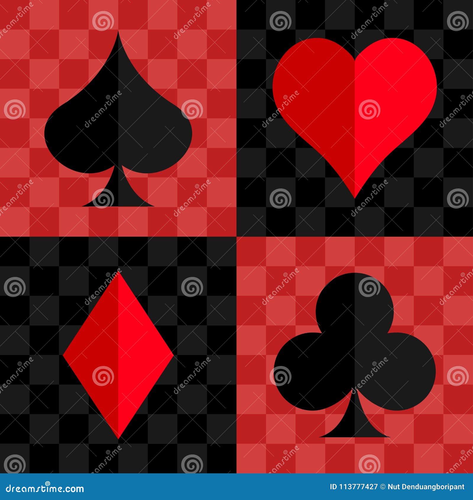 Card Suit Set Flat Style stock vector. Illustration of suits - 113777427