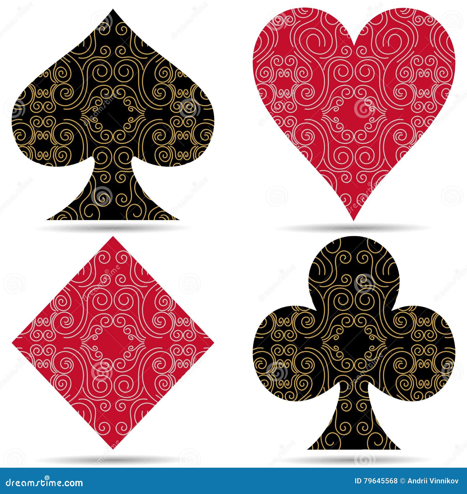 Card Suit in the Style of Art Deco. Vector. Stock Vector - Illustration ...