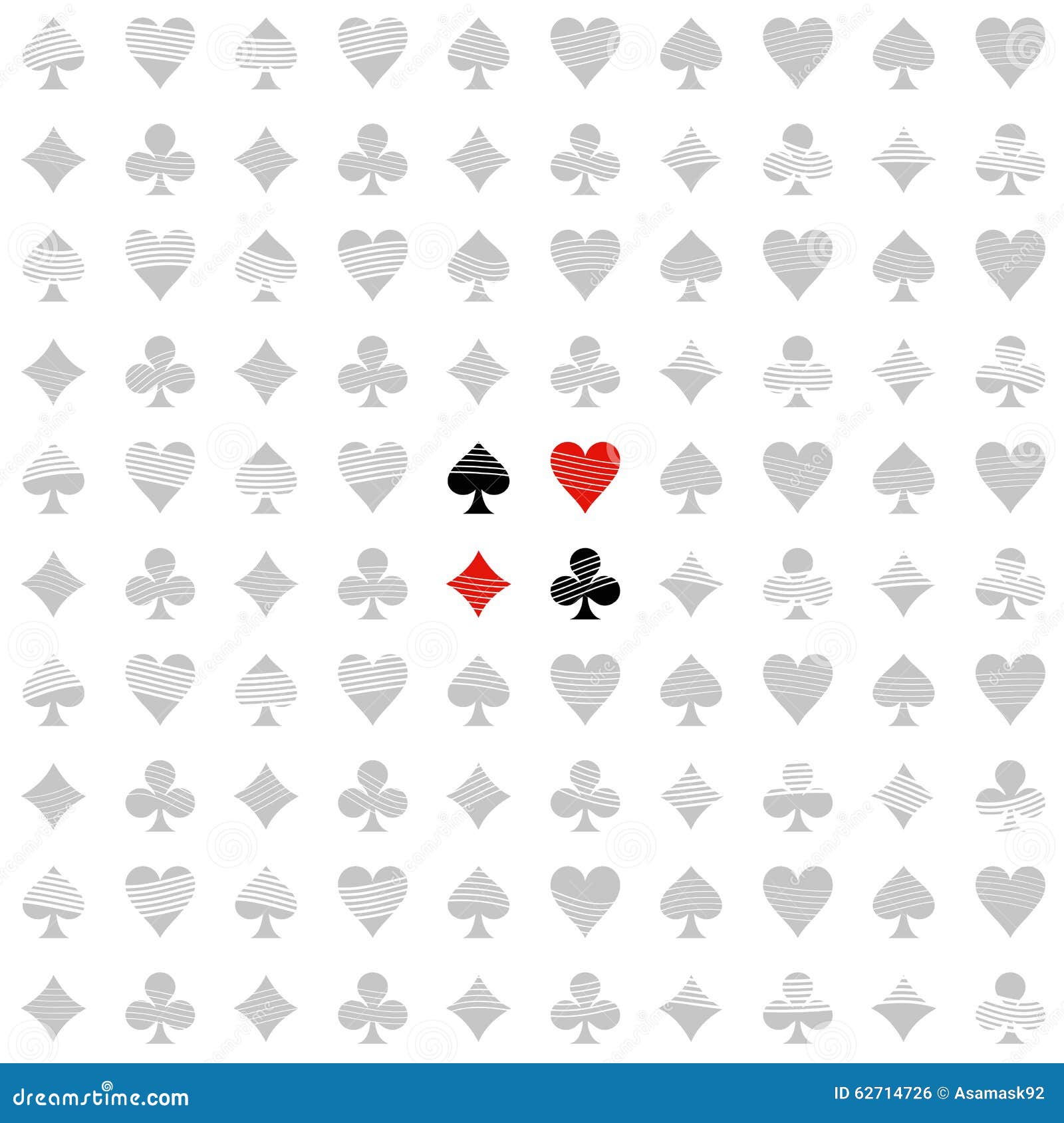 Card Suit White Line Pattern Seamless Background Stock Vector ...