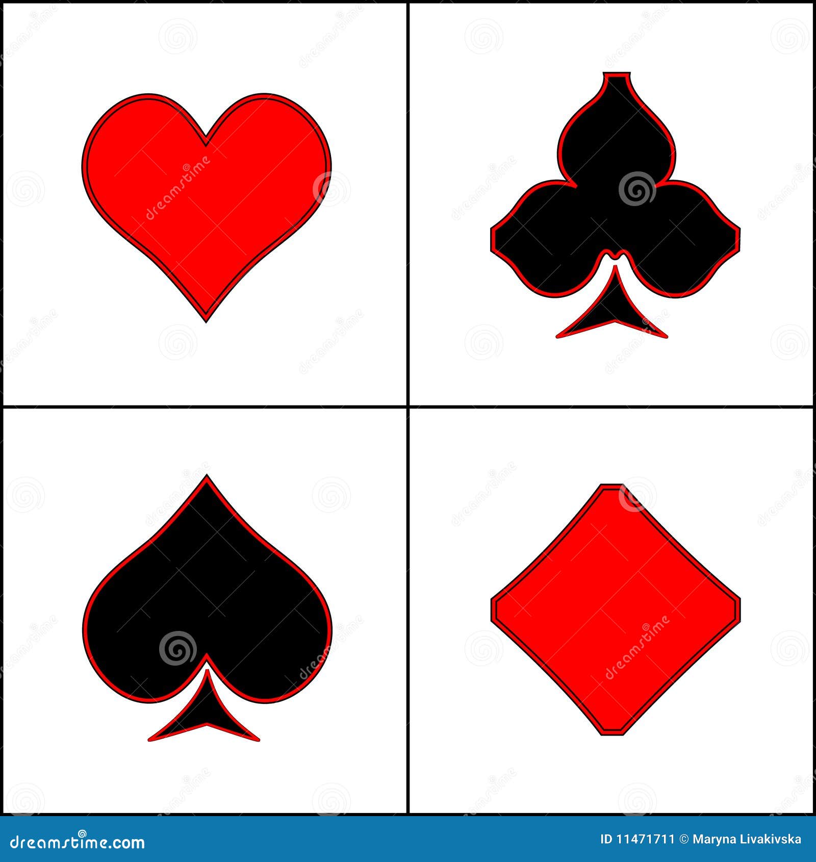 Card Suits stock vector. Illustration of poker, shape - 11471711