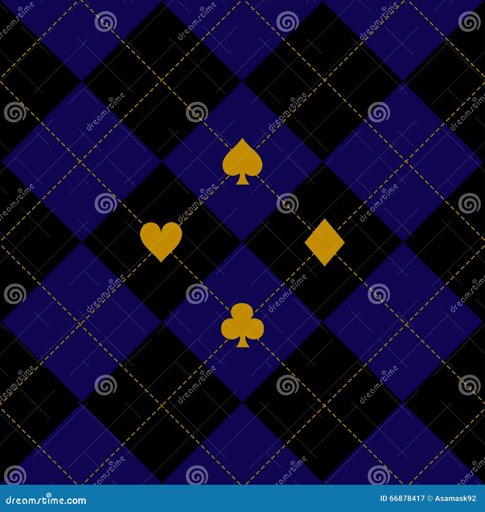 Card Suits Black Royal Blue Diamond Background Stock Vector ...