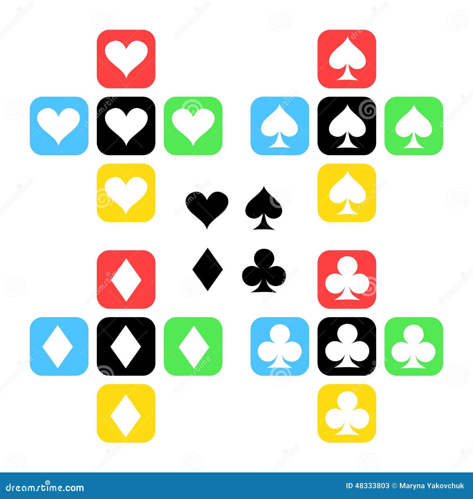 Card suits icons stock vector. Illustration of gambler - 48333803