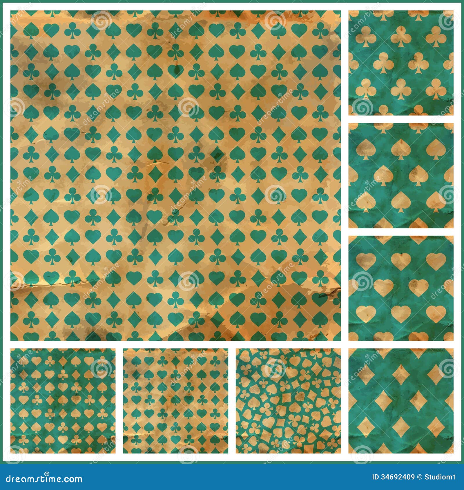 Card Suits. Seamless Pattern. Stock Vector - Illustration of game, deck ...