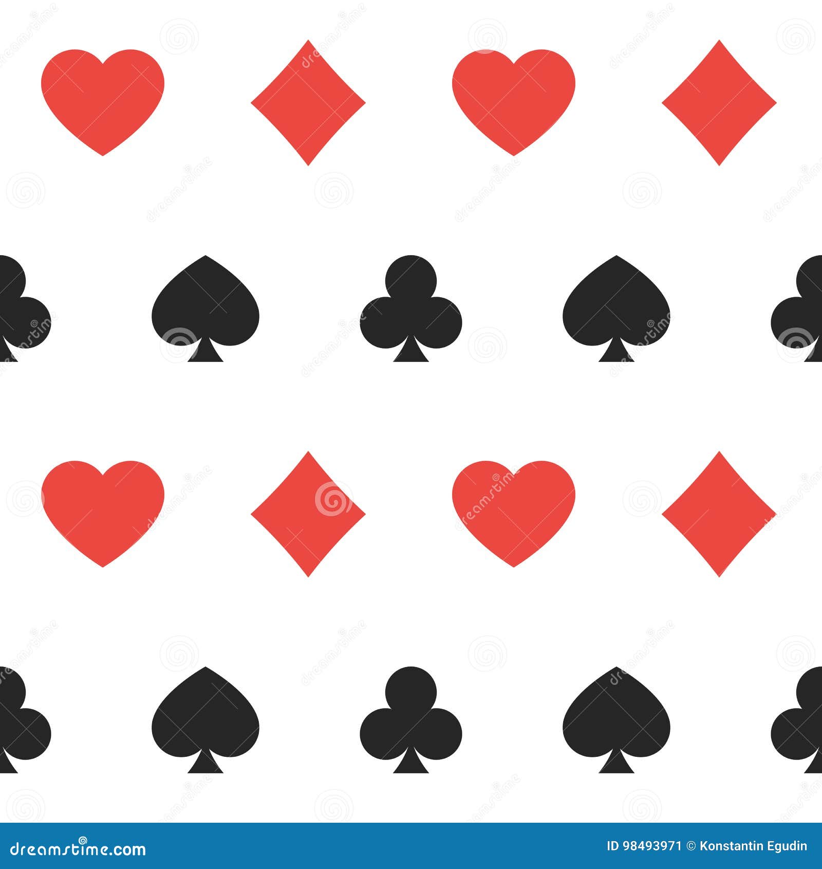 Card Suits Seamless Pattern Background Stock Vector - Illustration of ...