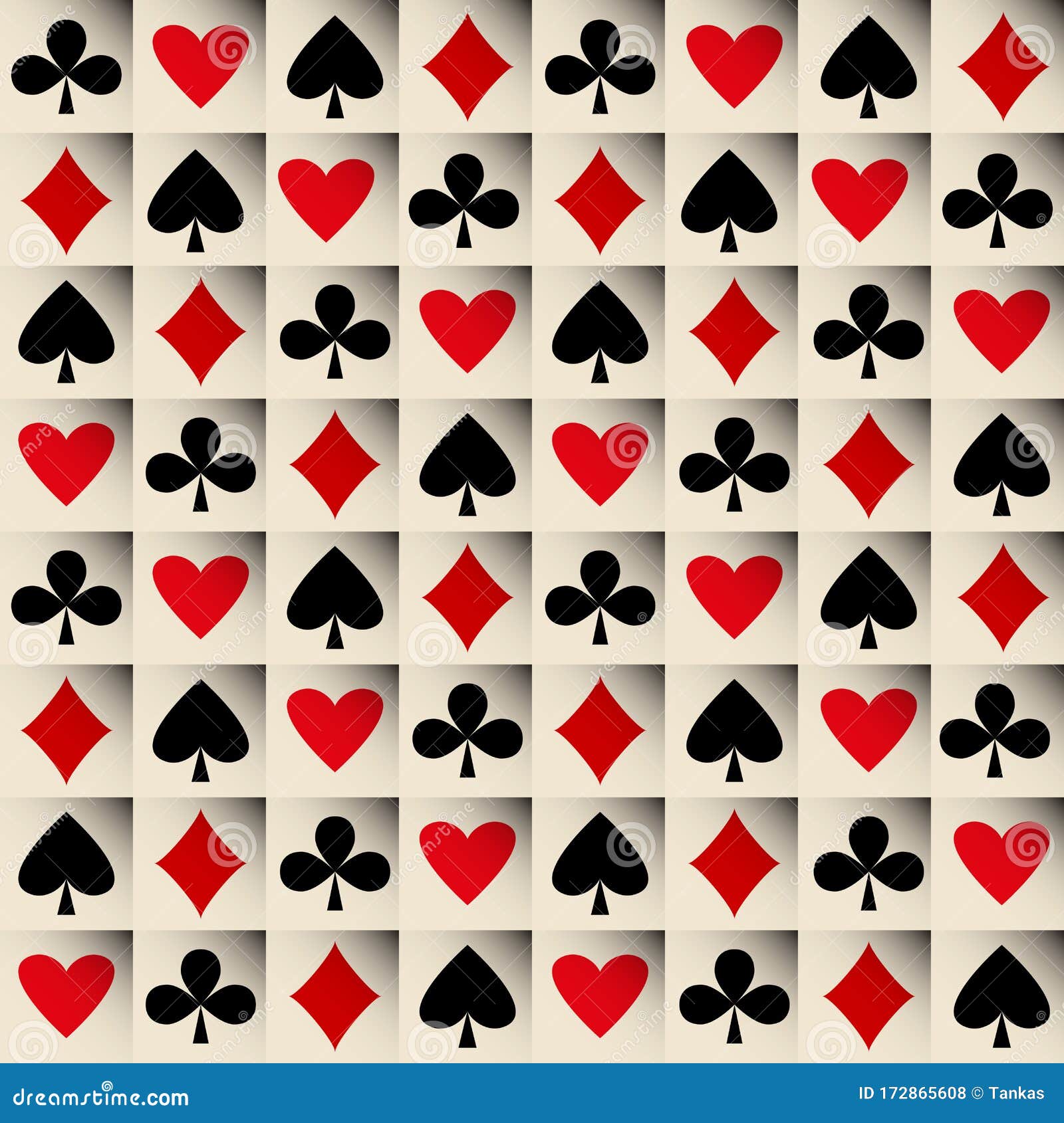 Card Suits Seamless Pattern. Stock Vector - Illustration of gambling ...