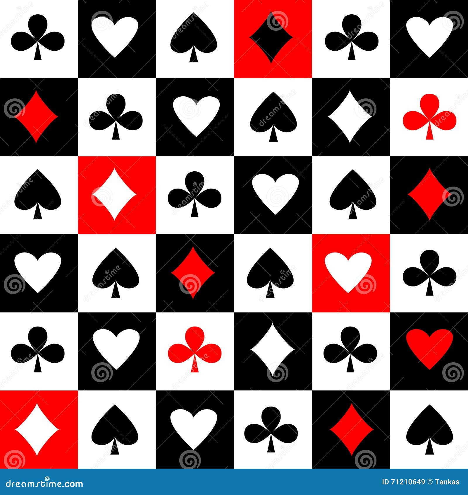 Card Suits Seamless Pattern. Stock Vector - Illustration of background ...