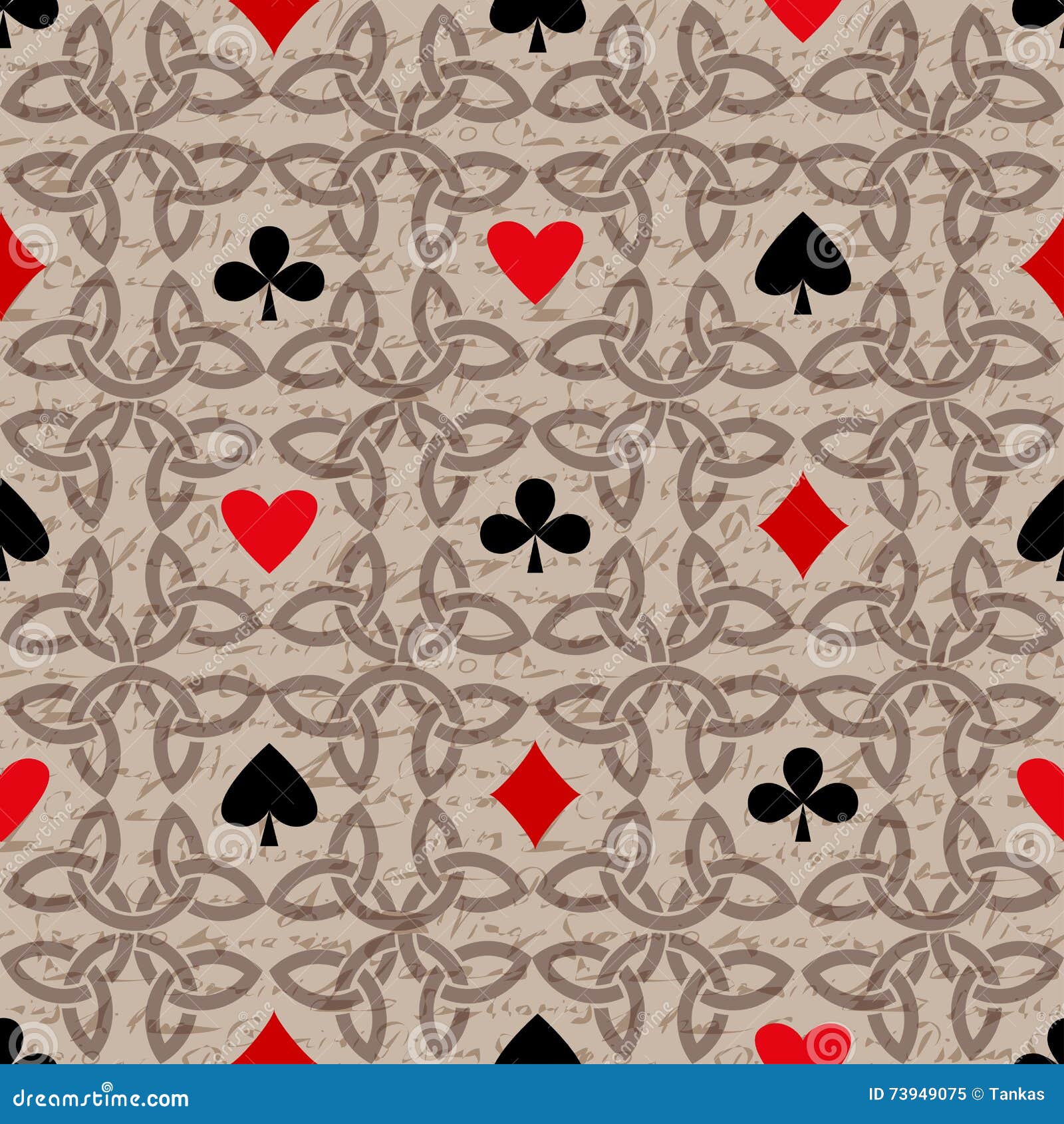 Card Suits Seamless Pattern. Stock Vector - Illustration of passion ...