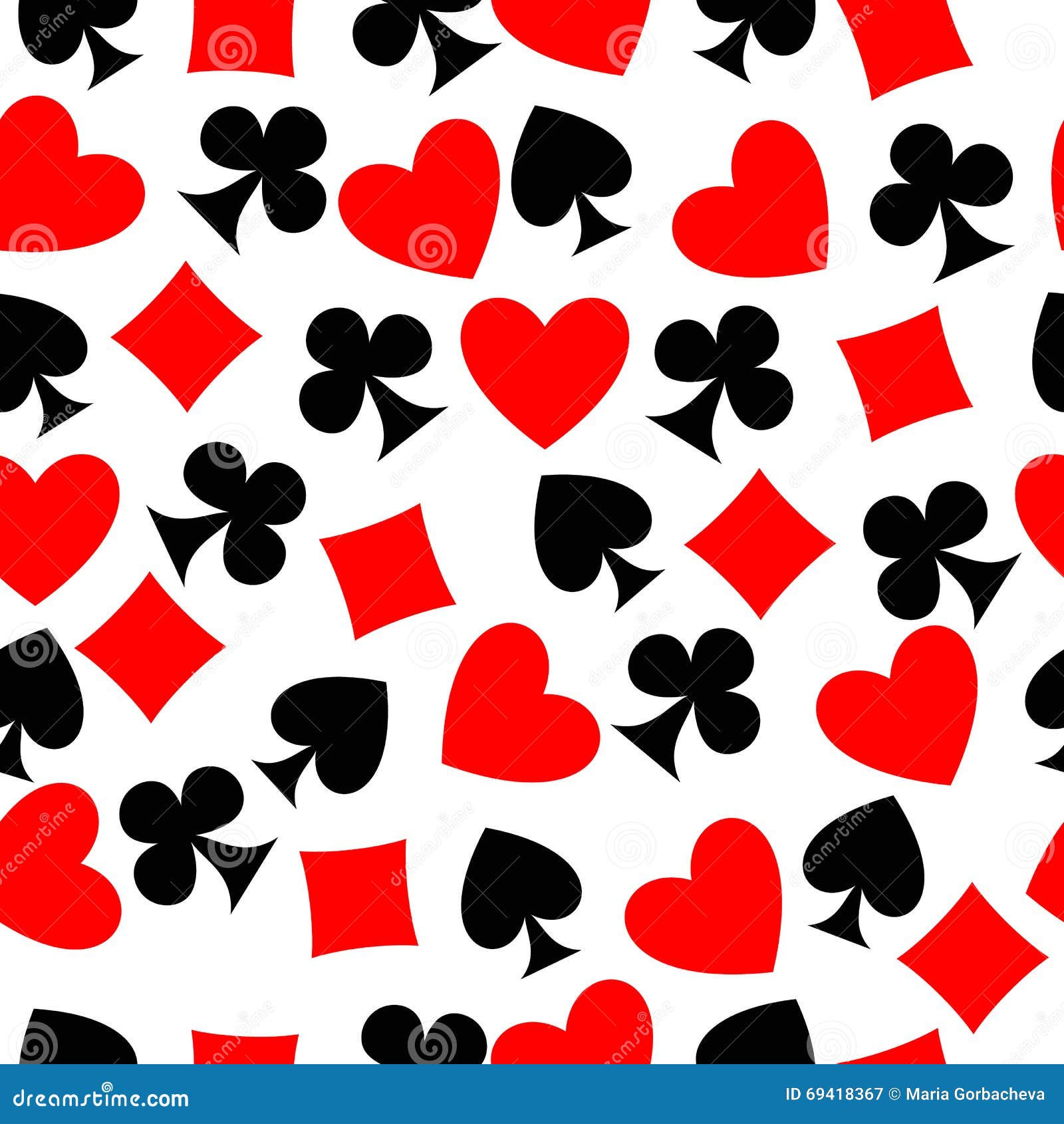 Card Suits Seamless Pattern Stock Vector - Illustration of chance ...