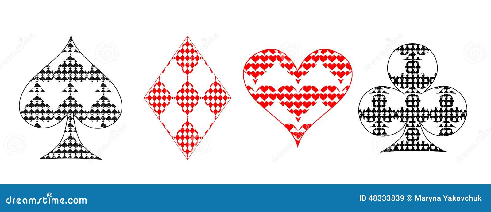 Card suits stock vector. Illustration of cards, icon - 48333839