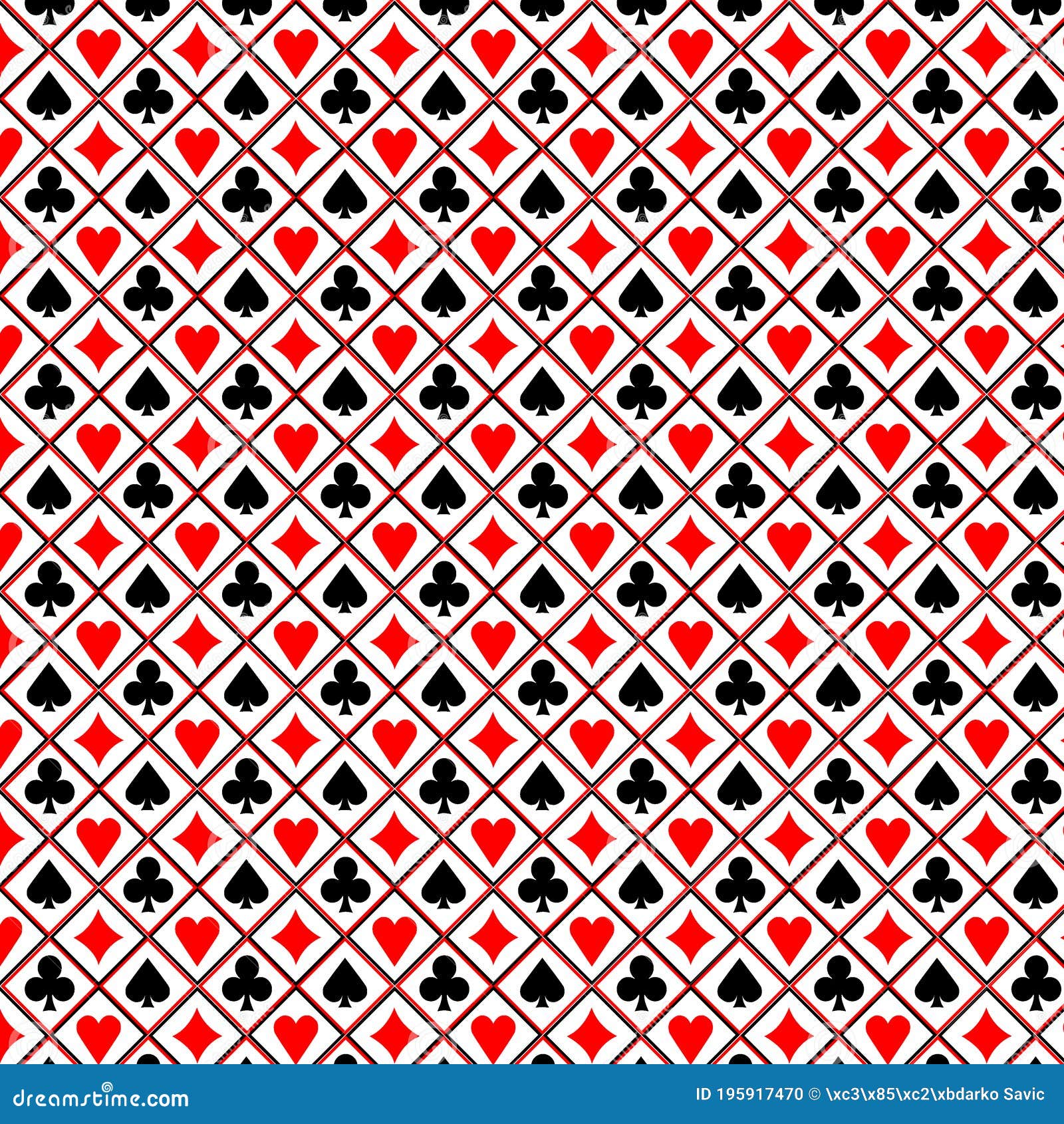 Card Suits in Square Pattern Vector Illustration Stock Vector ...