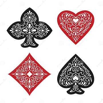 Card suits stock vector. Illustration of decorative, icon - 34372399