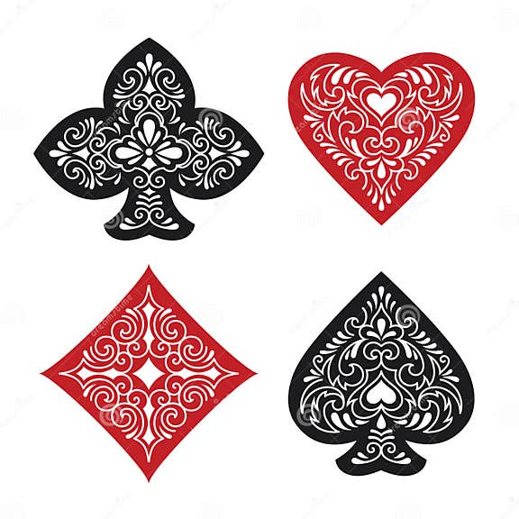 Card suits stock vector. Illustration of decorative, icon - 34372399