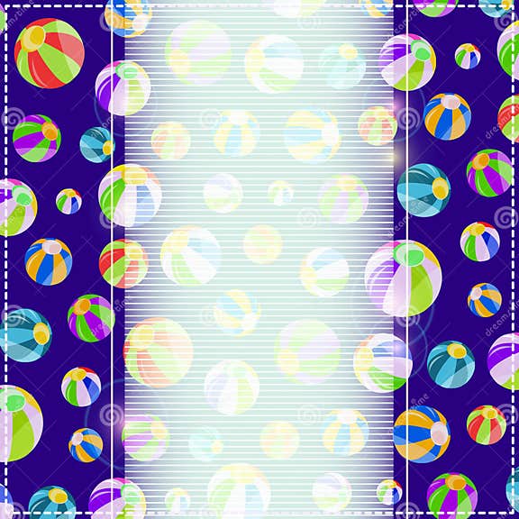 Card with Summer Beach Ball Texture Stock Illustration - Illustration ...