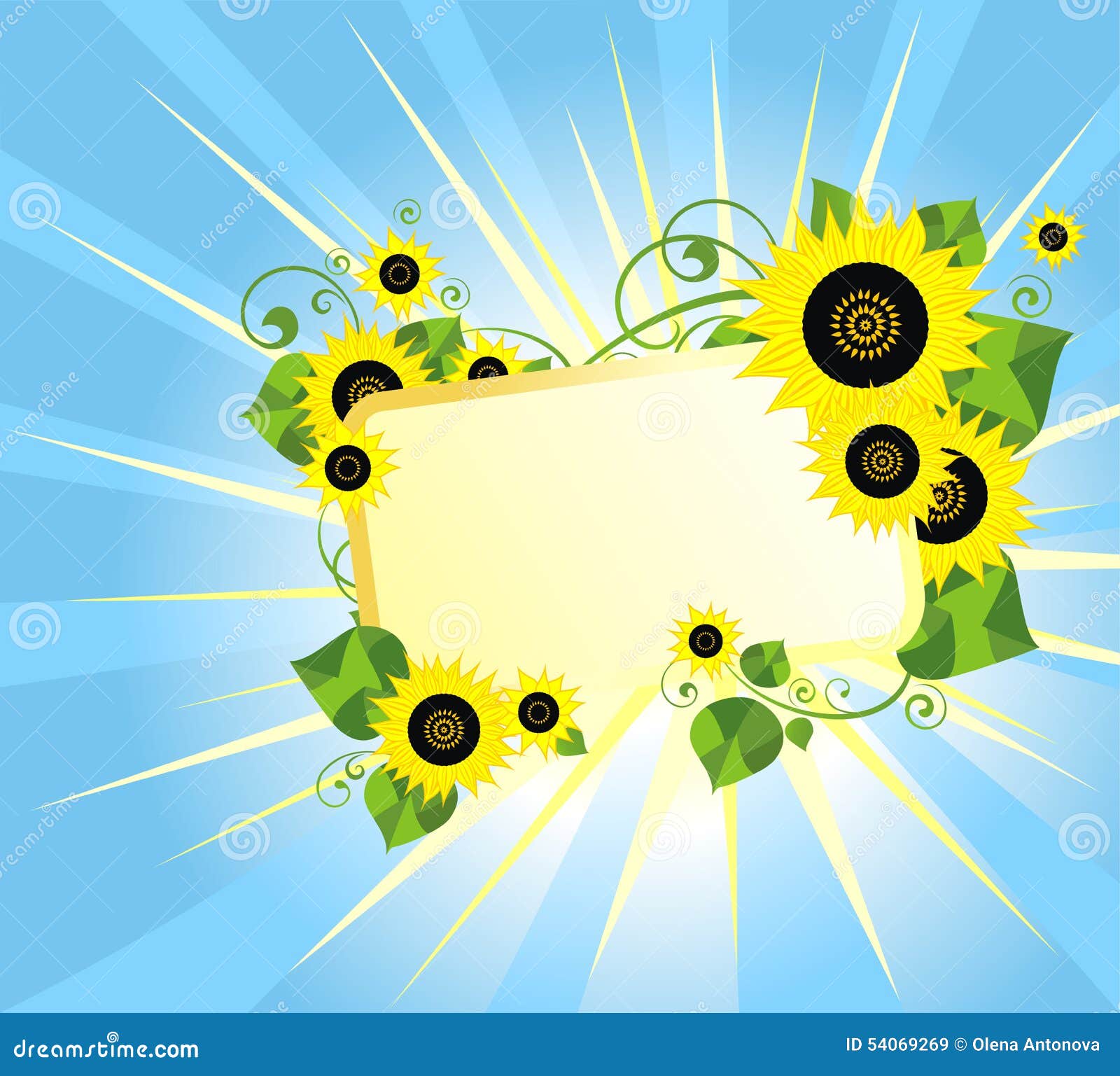 Card with sunflowers stock vector. Illustration of cover - 54069269