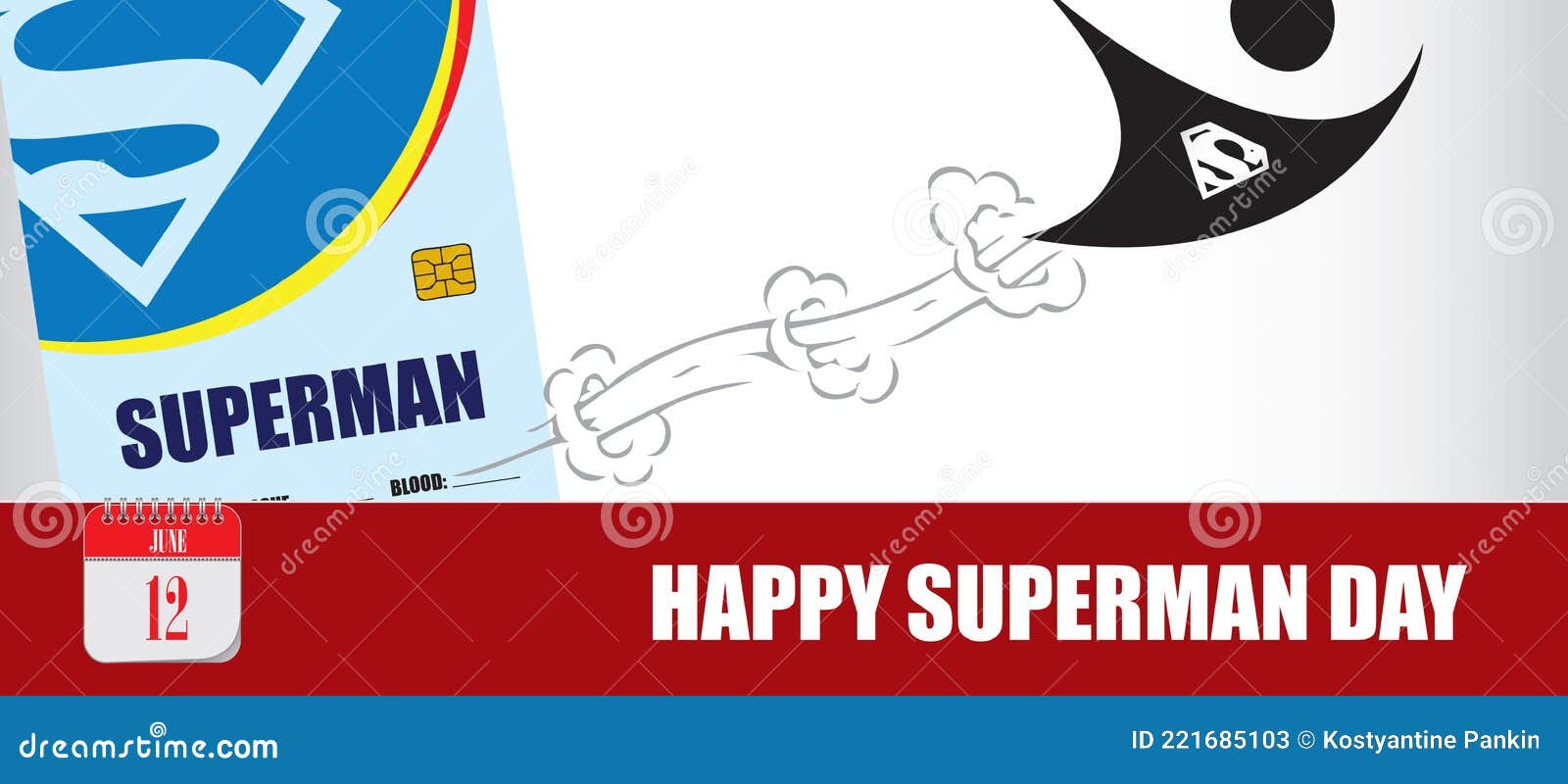 Superman ID Card Cartoon Vector | CartoonDealer.com #222361335
