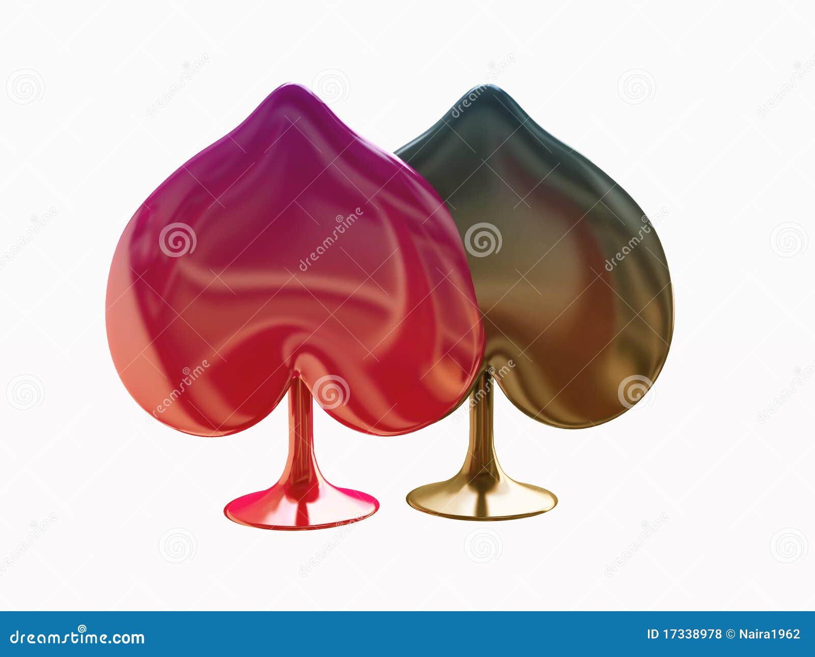 Card Symbol Red and Black Spades Stock Illustration - Illustration of ...