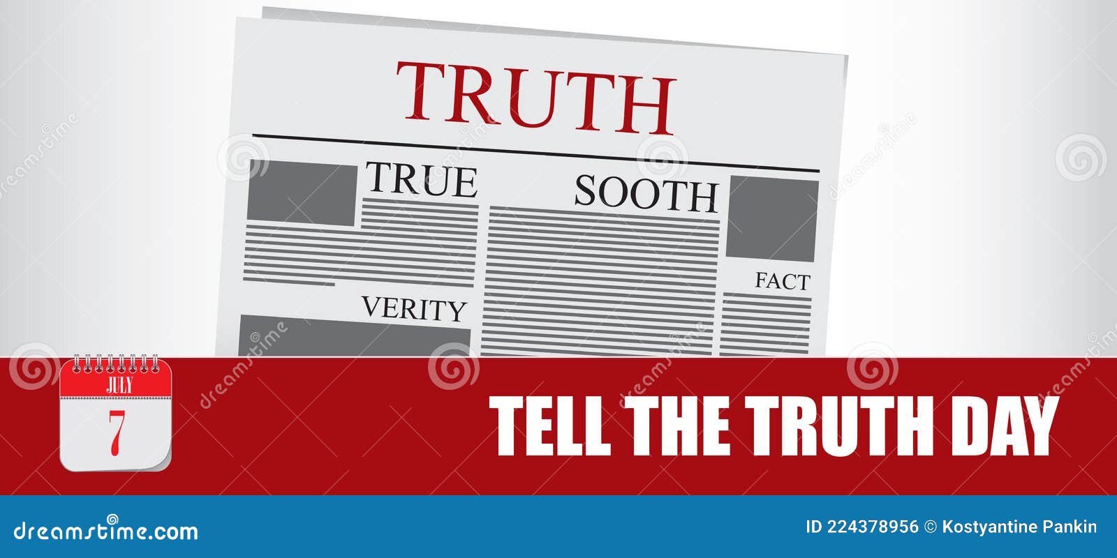 Card Tell the Truth Day stock vector. Illustration of news - 224378956