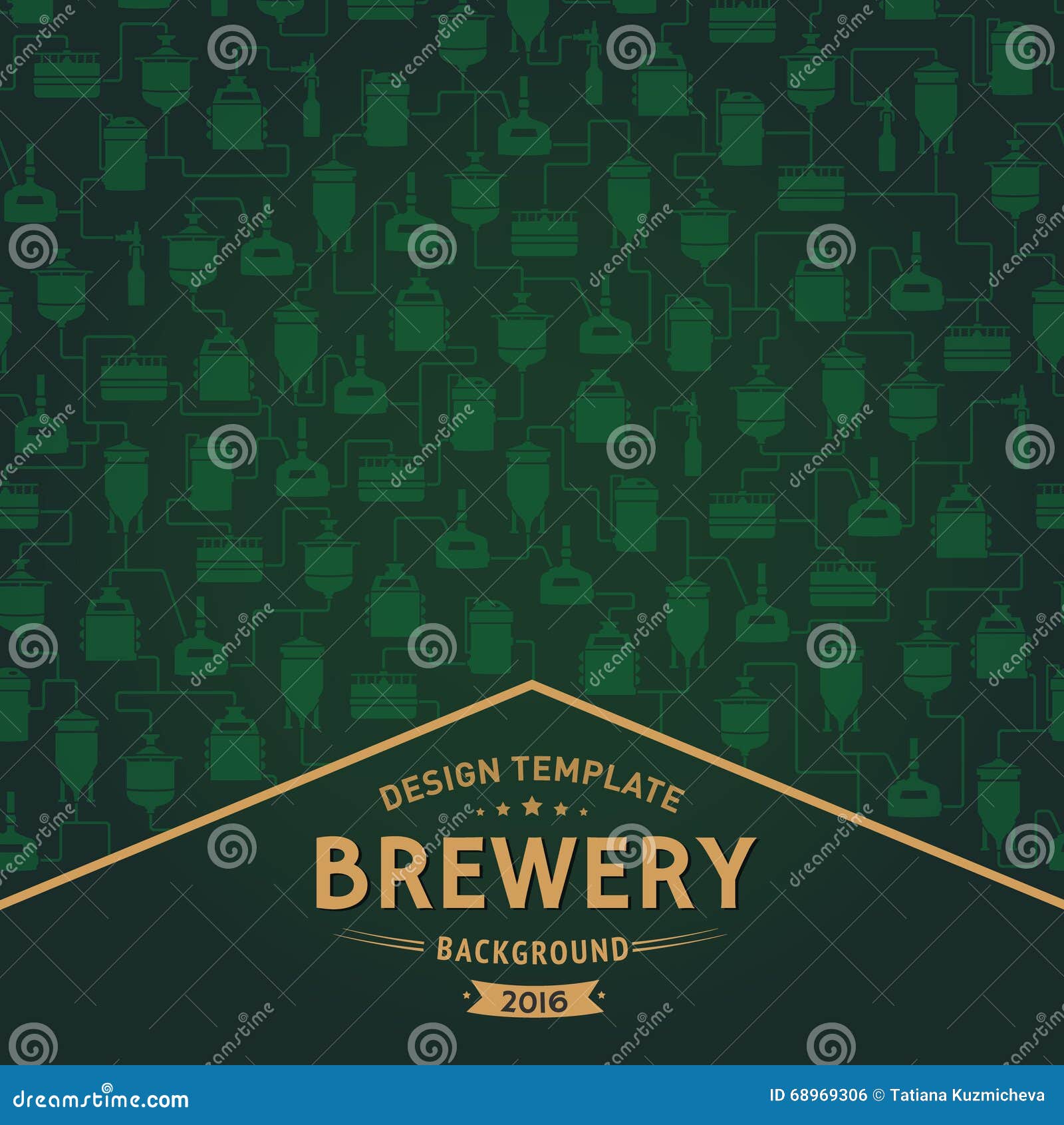 Card Template with Beer Brewery Element. Vector Stock Vector ...