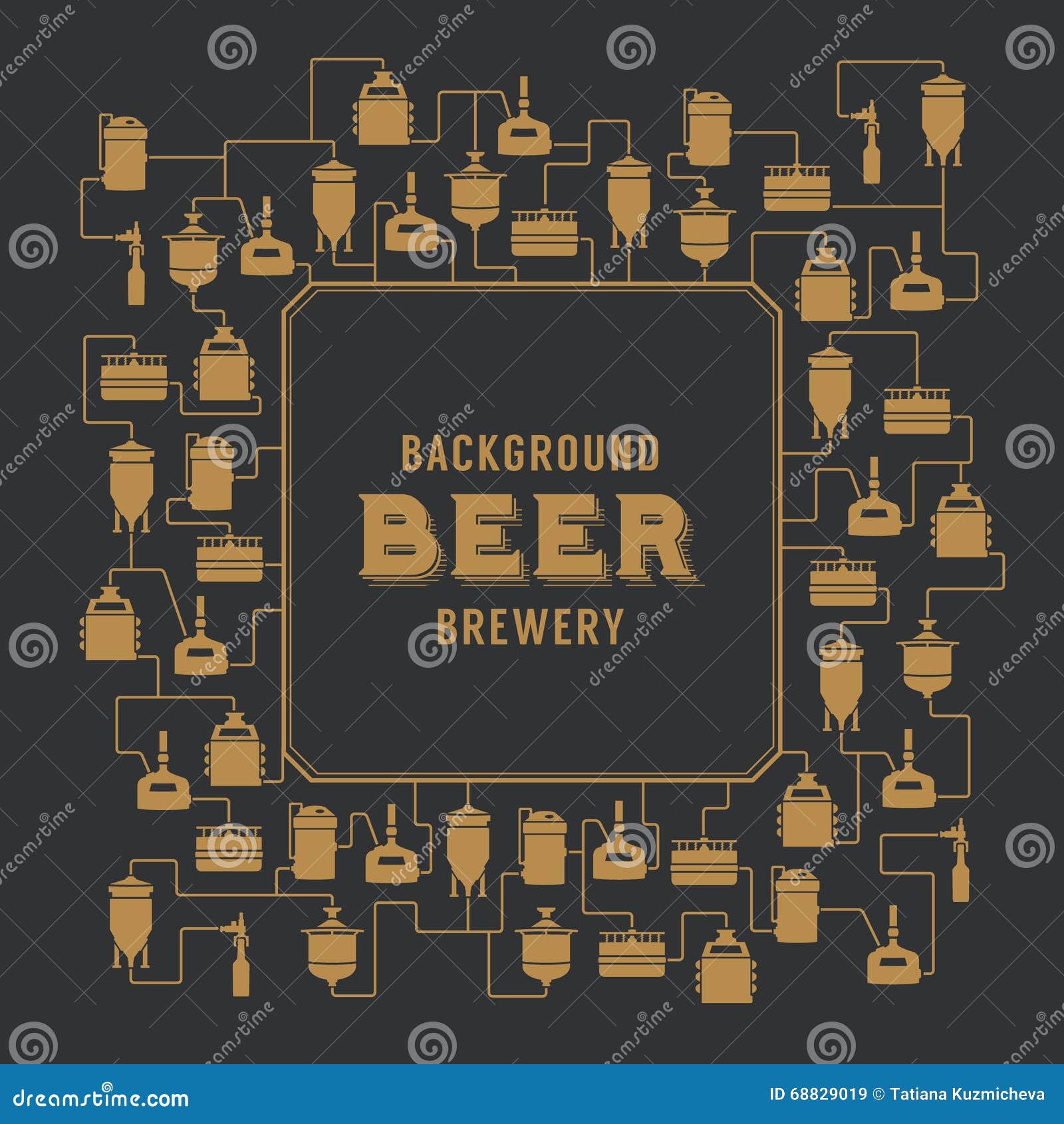 Card Template With Beer Brewery Element. Vector Stock Vector - Illustration of infographic, beer ...