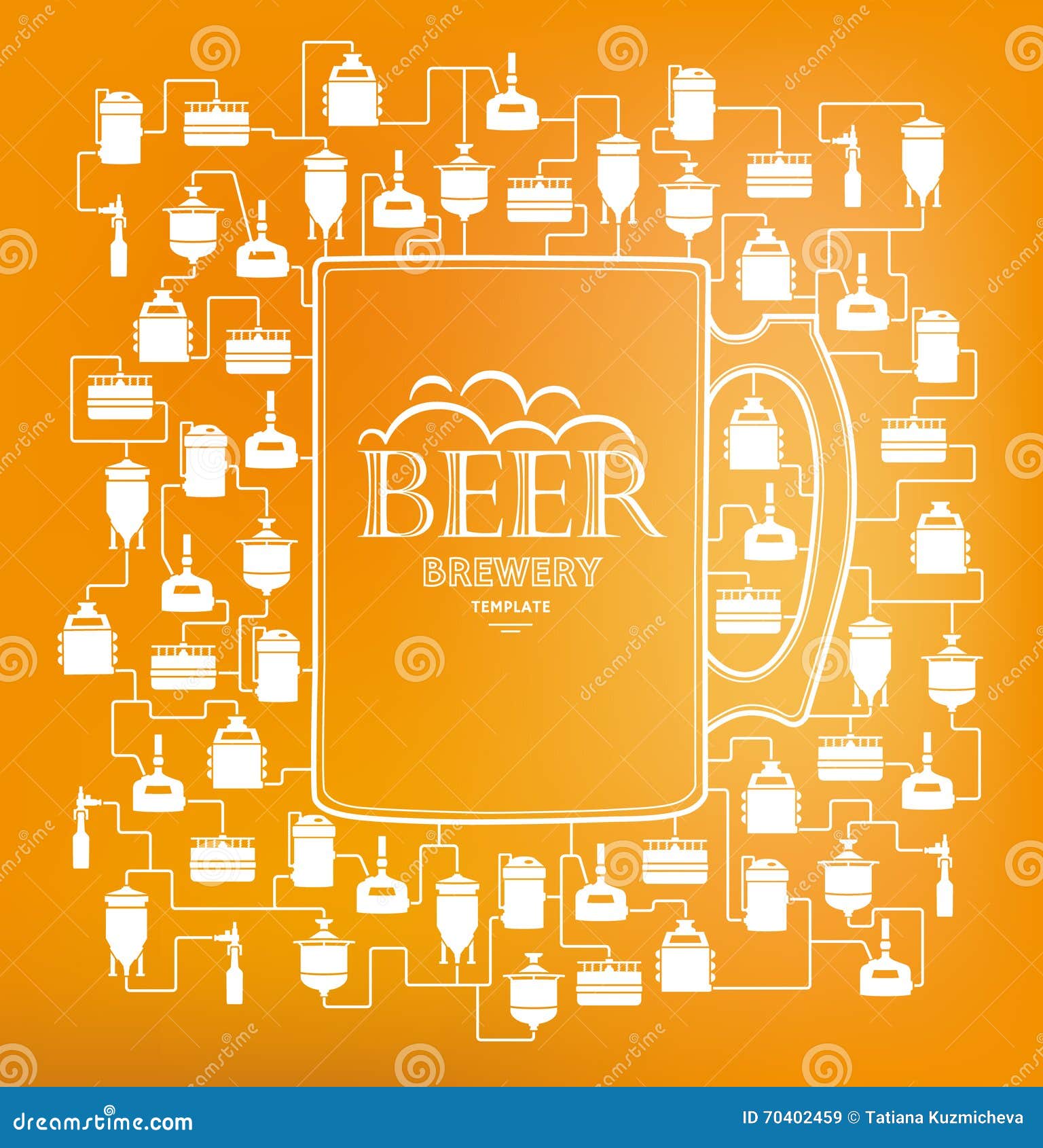 Card Template with Beer Brewery Element. Vector Stock Vector ...
