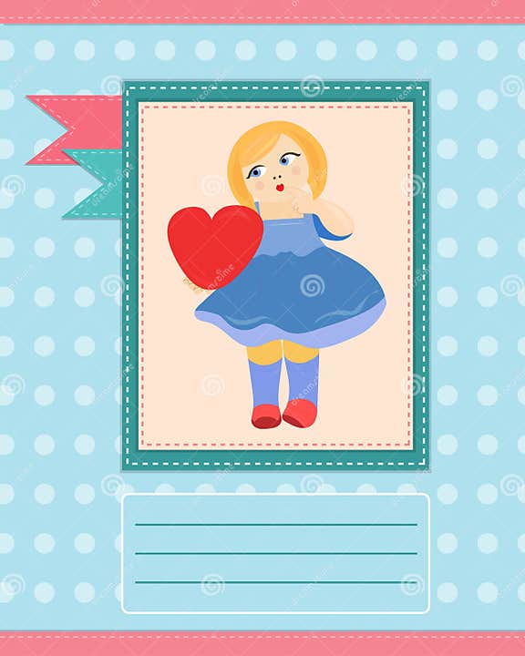 Card template stock vector. Illustration of pink, cartoon - 52012467