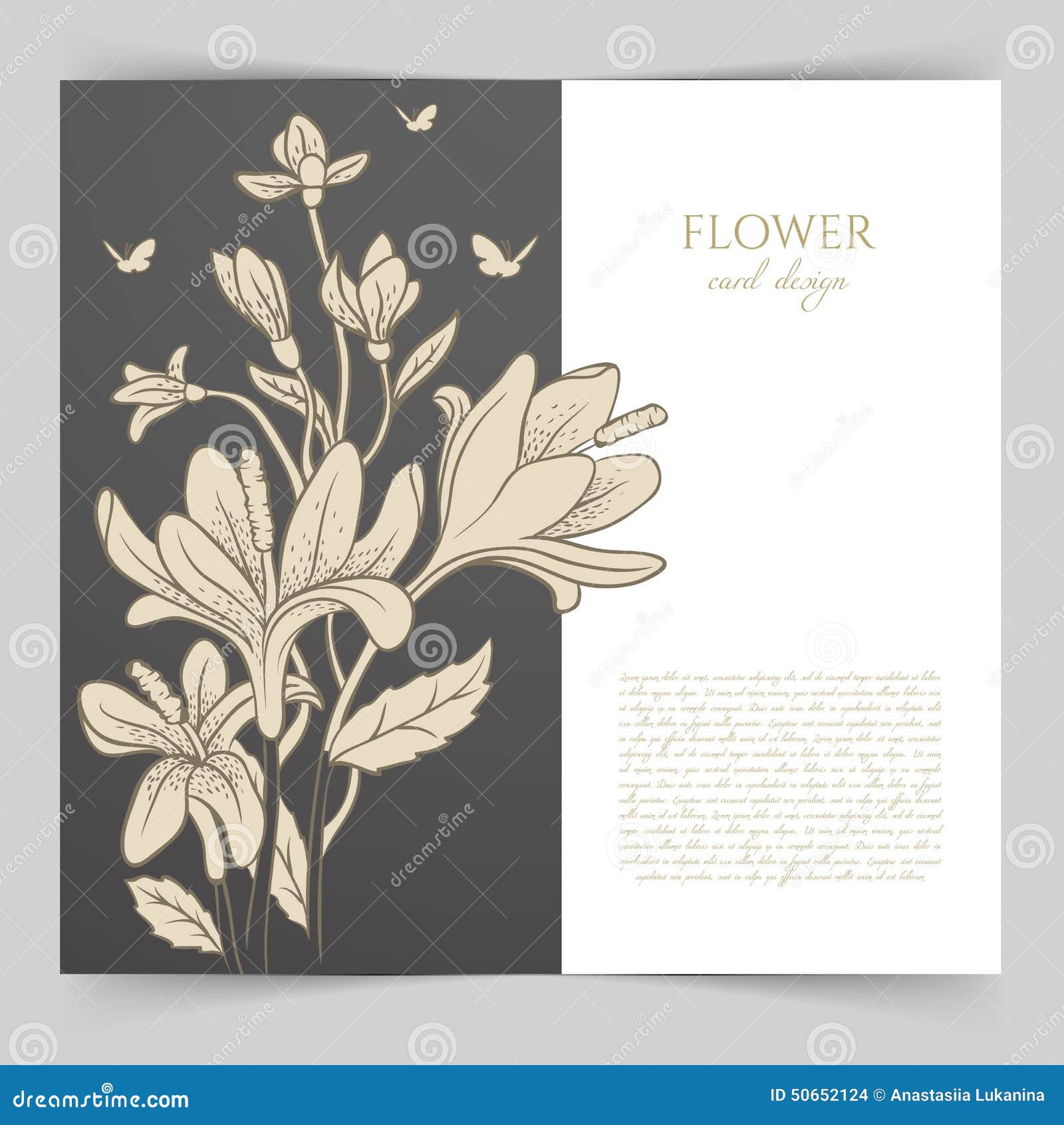 Card template with floral stock vector. Illustration of birthday - 50652124