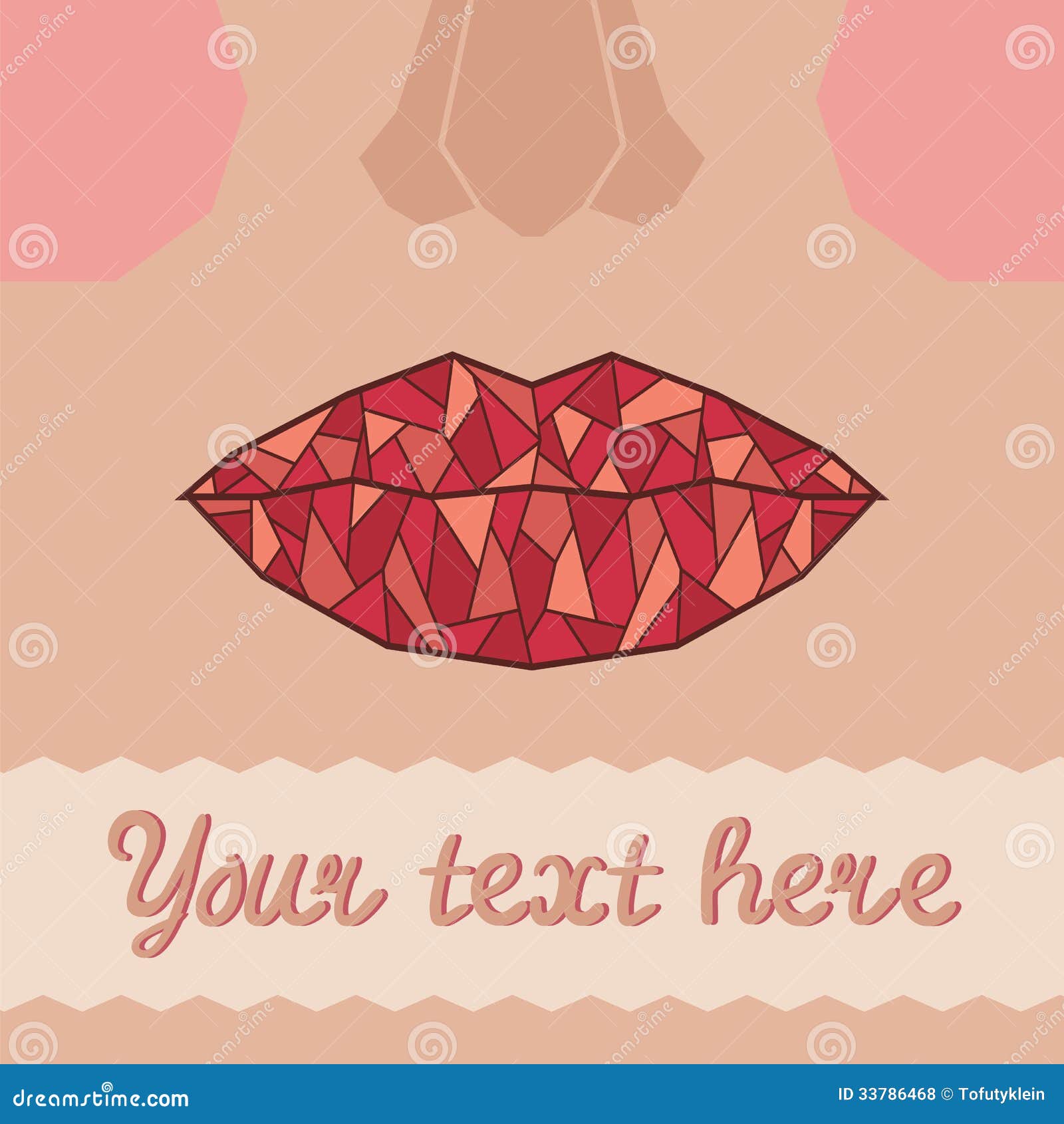 Card template with lips stock vector. Illustration of simple - 33786468