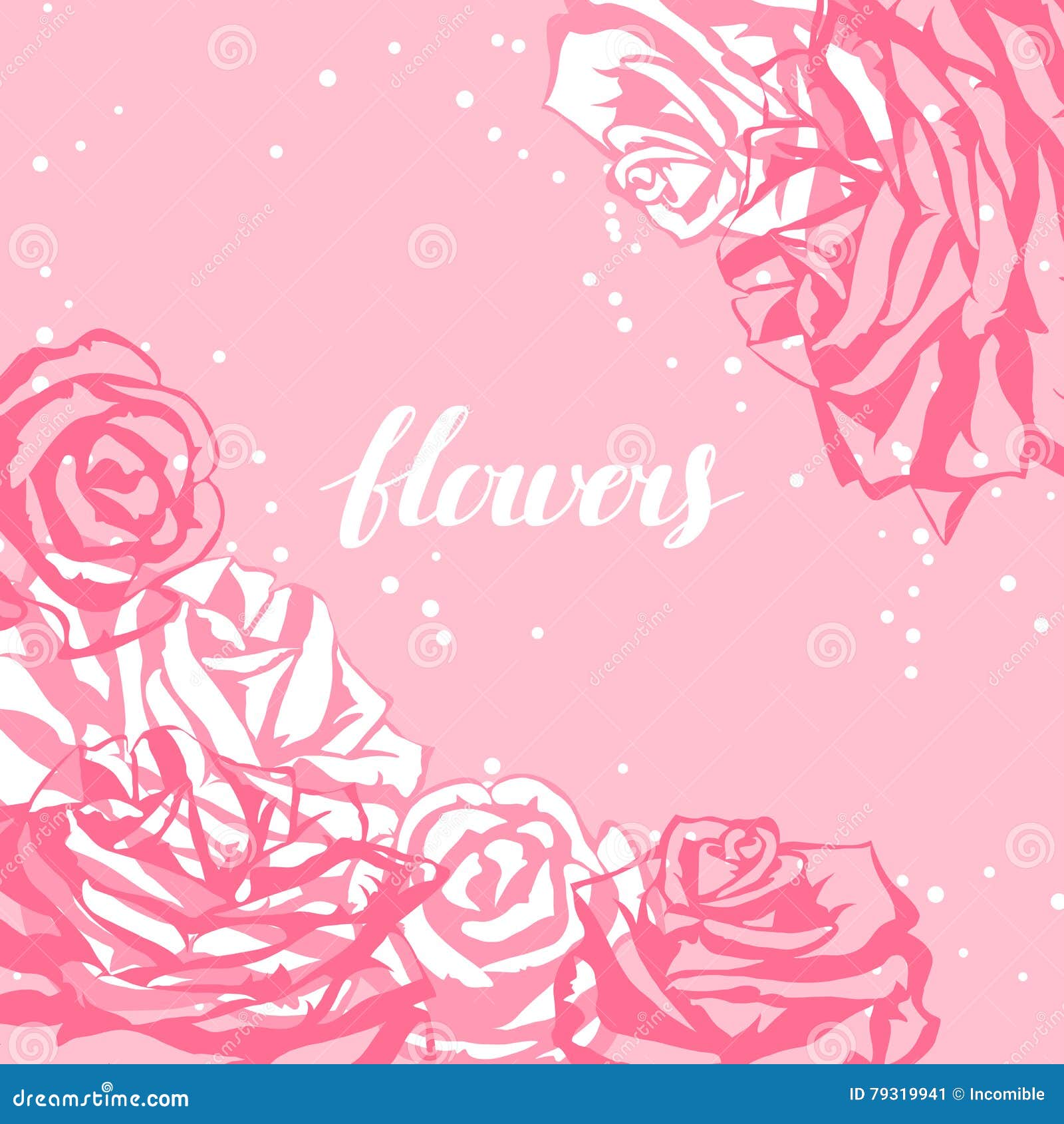 Card Template with Pink Roses. Image for Wedding Invitations, Romantic ...