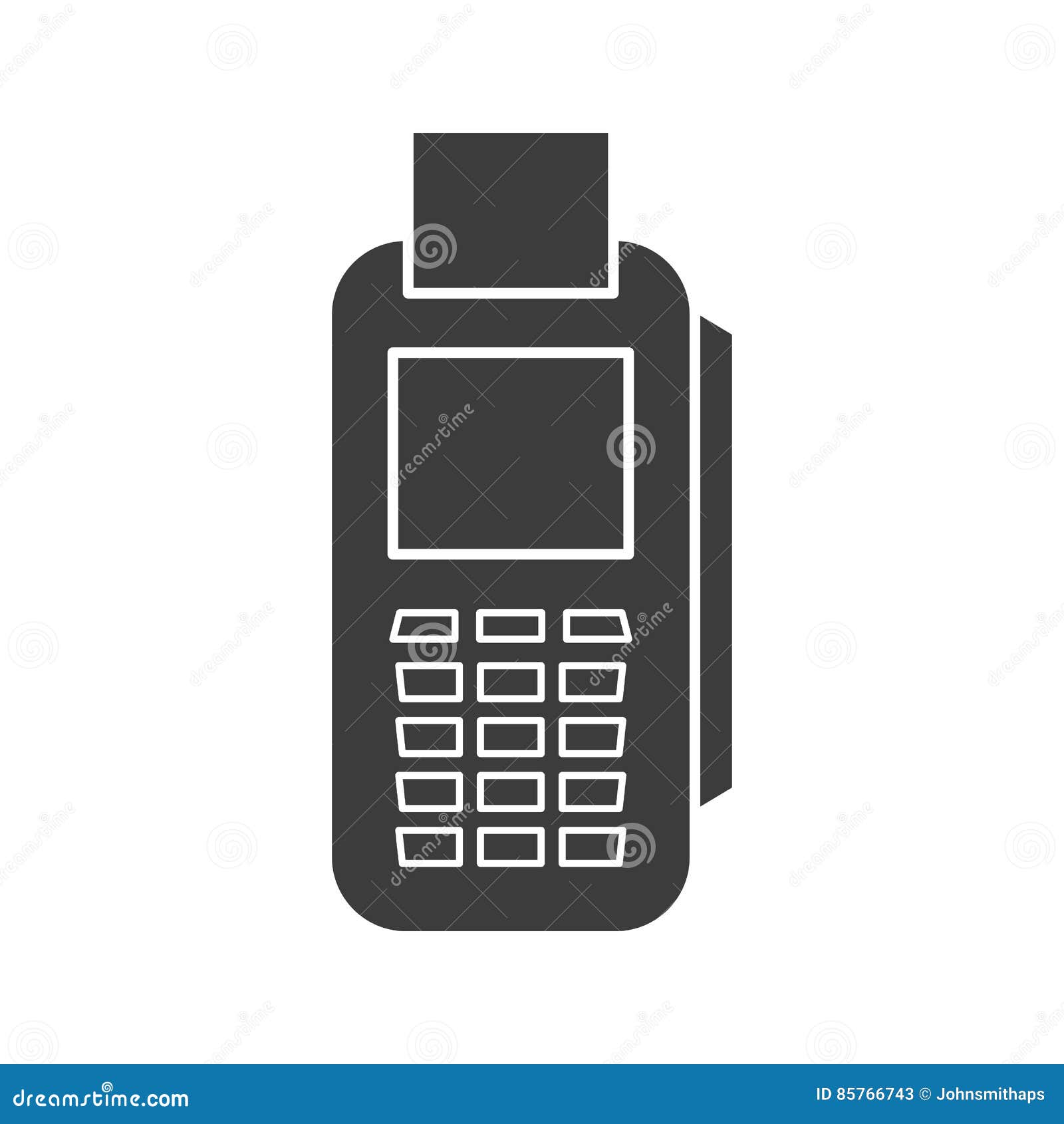 Card Terminal Icon. Silhouette Symbol. Negative Space. Vector Isolated ...