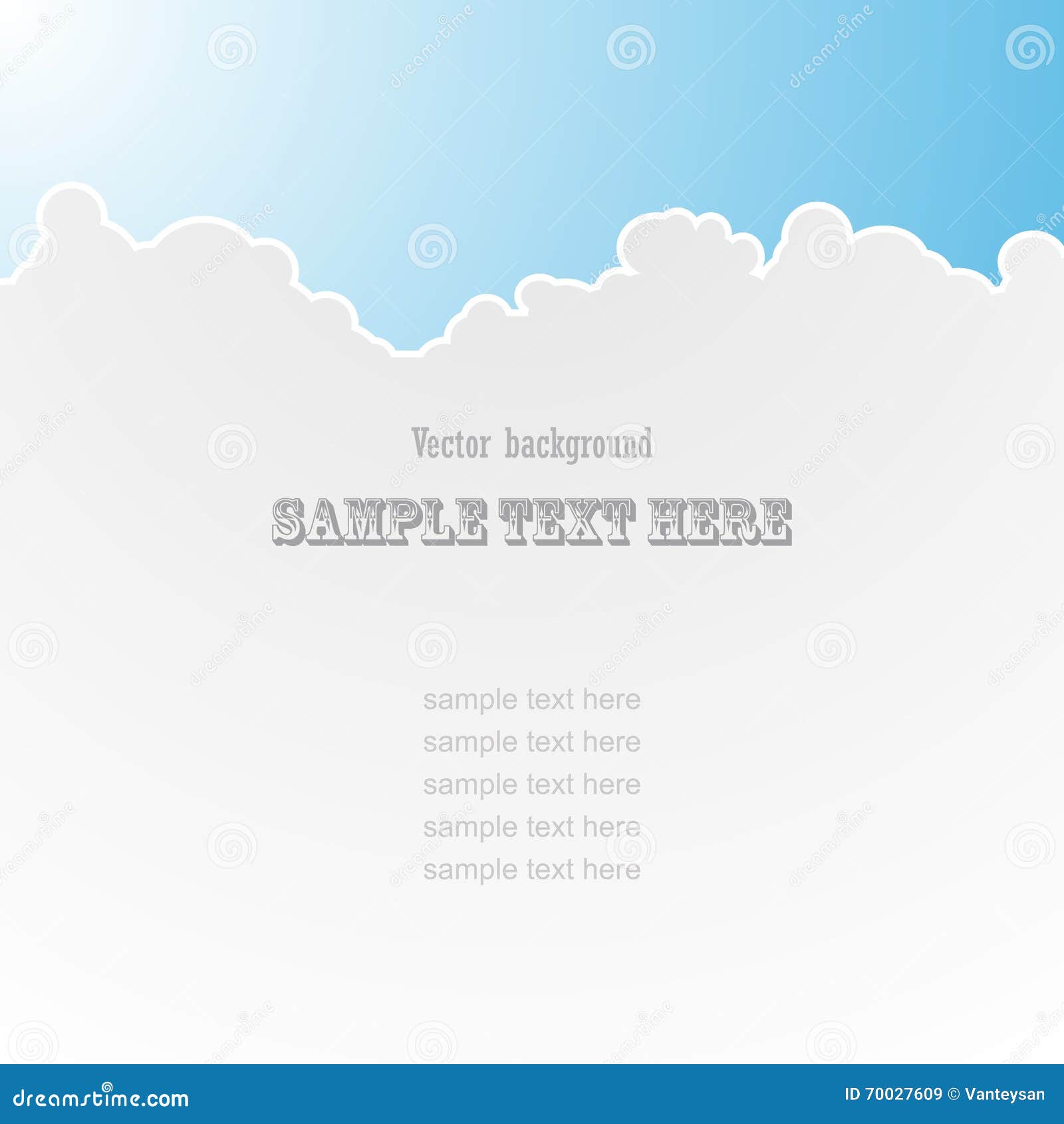 Card for Text with a Background of Clouds. Abstract Cloud Background ...