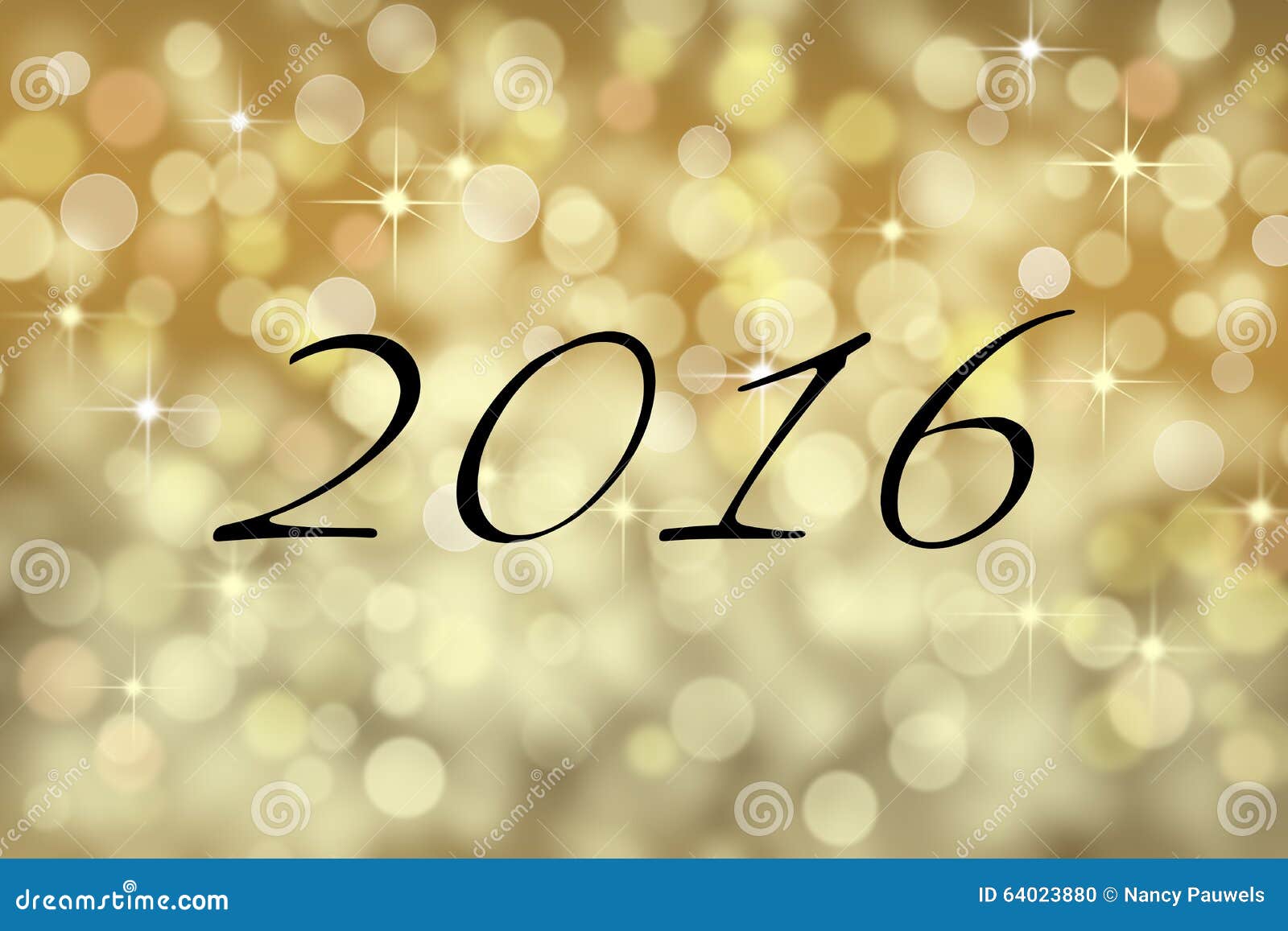 2016 Text Card and Bokeh Backgound Stock Photo - Image of abstract ...