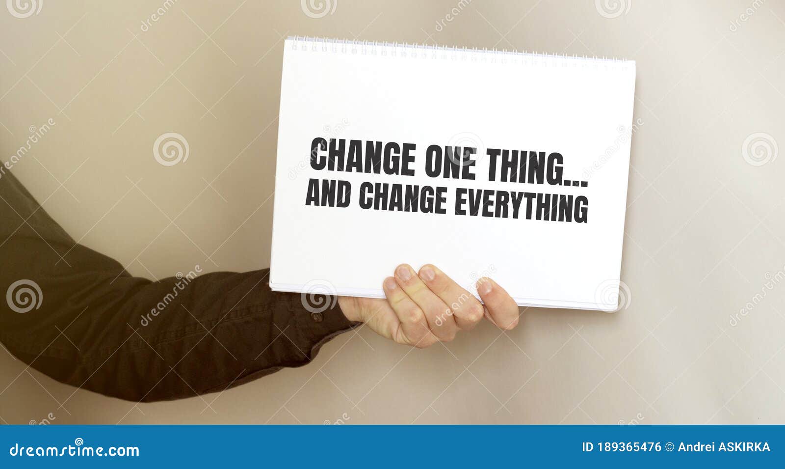 Card with Text Change One Thing and Change Everything Stock Photo ...