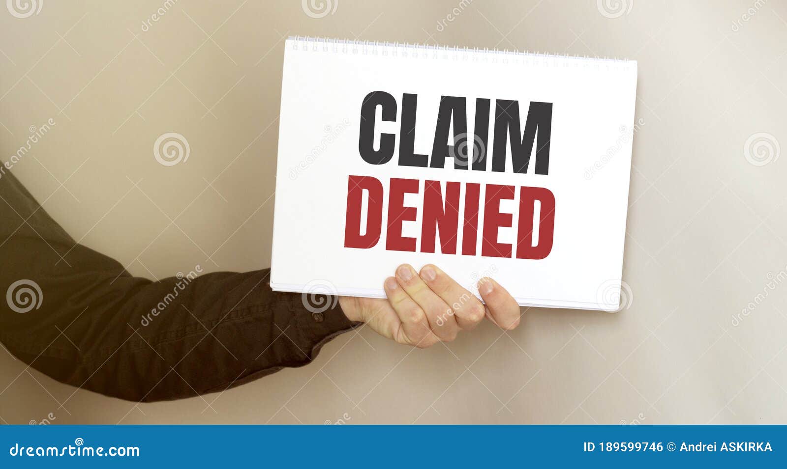 Card with Text Claim Denied. BUSINESS CONCEPT Stock Photo - Image of ...