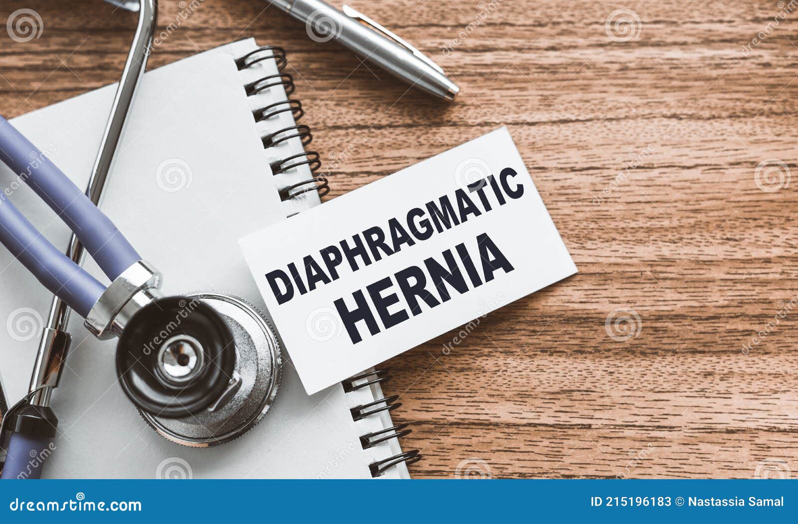 A Card with Text Diaphragmatic Hernia on Wooden Doctor`s Table Stock ...