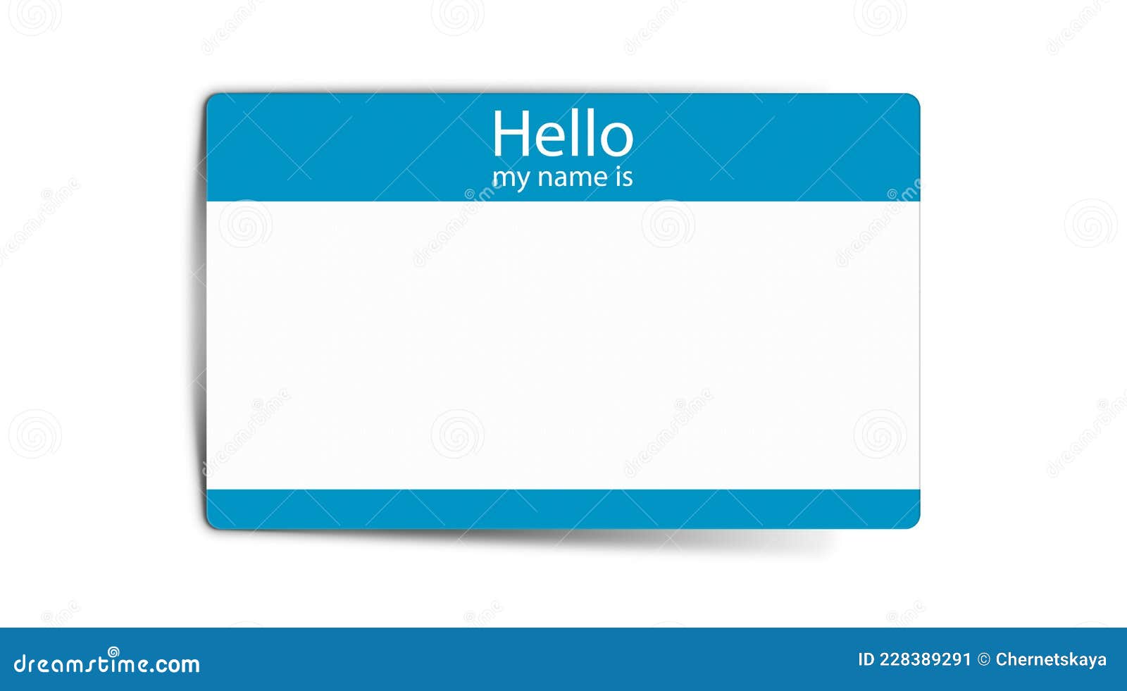 Card with Text Hello My Name is on White Background, Illustration ...