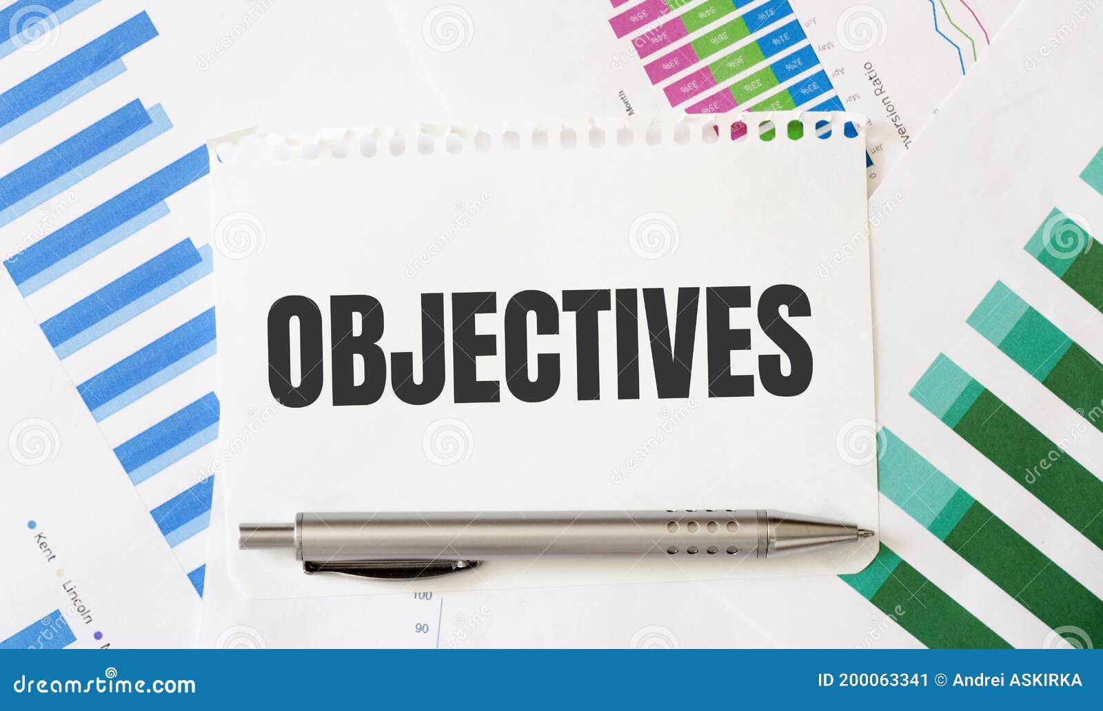 Card with Text OBJECTIVES. Diagram and White Background Stock Image ...