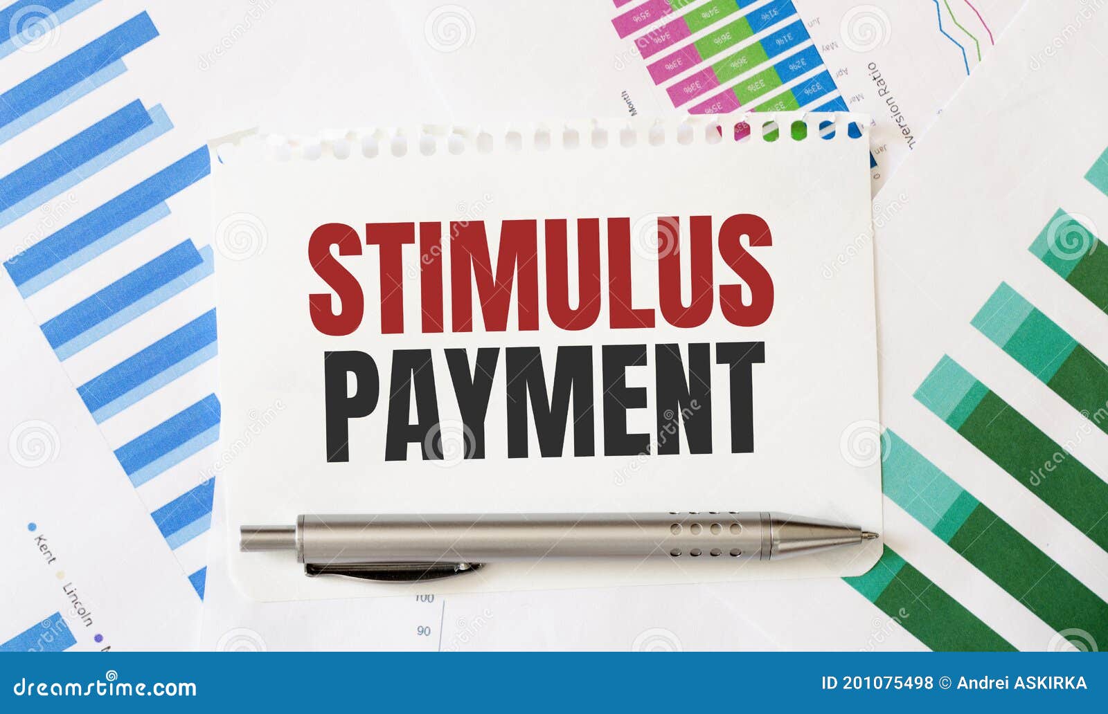 Card with Text STIMULUS PAYMENT. Diagram and White Background Stock ...