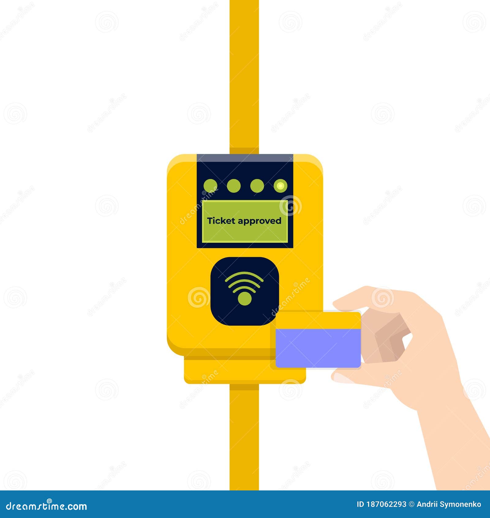 Card Ticket Validation, Contactless Cashless Payments. Stock Vector ...