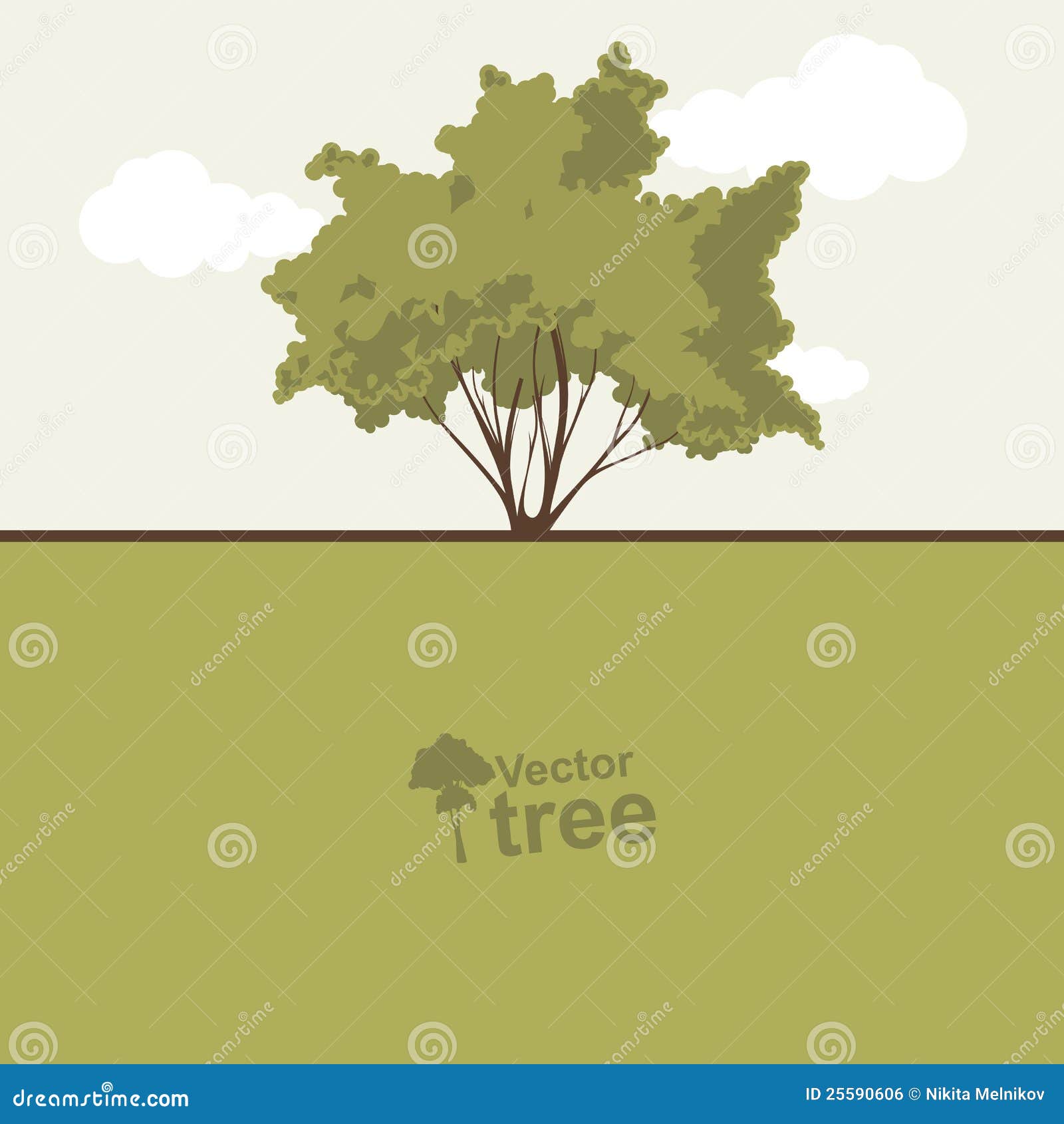 Card with tree and text stock vector. Illustration of painting - 25590606