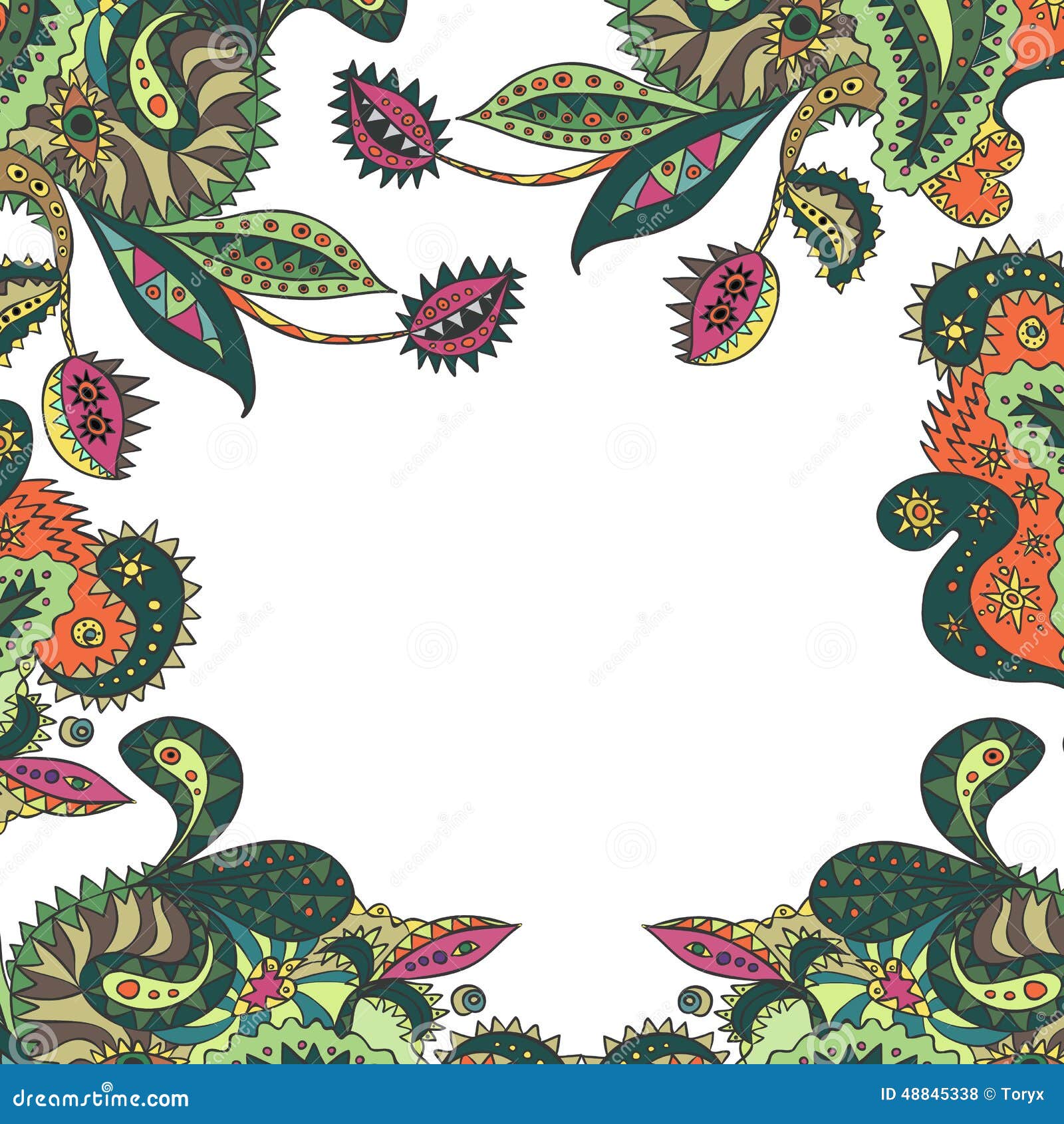 Card with unique plants. stock vector. Illustration of card - 48845338