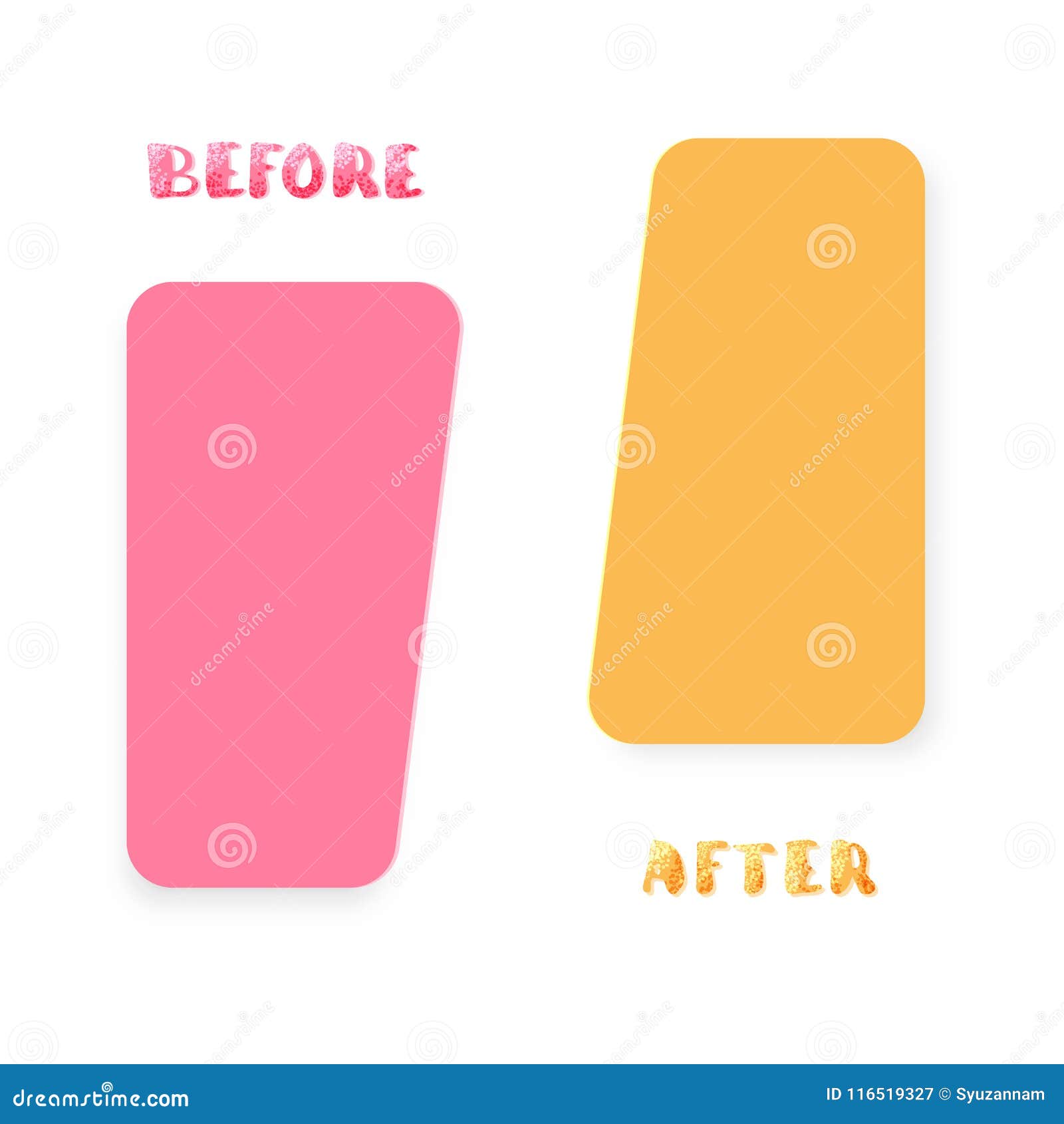 Before and after Card. Vector Illustration. Stock Vector - Illustration ...