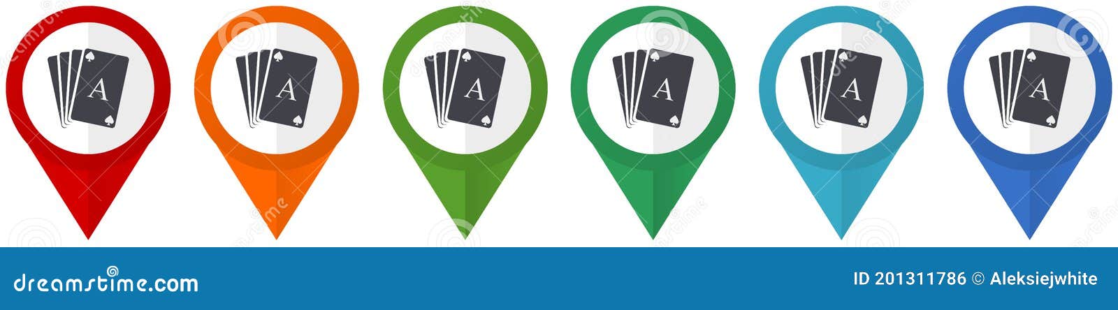 Card Vector Pointers, Set of Colorful Flat Design Icons Isolated on ...