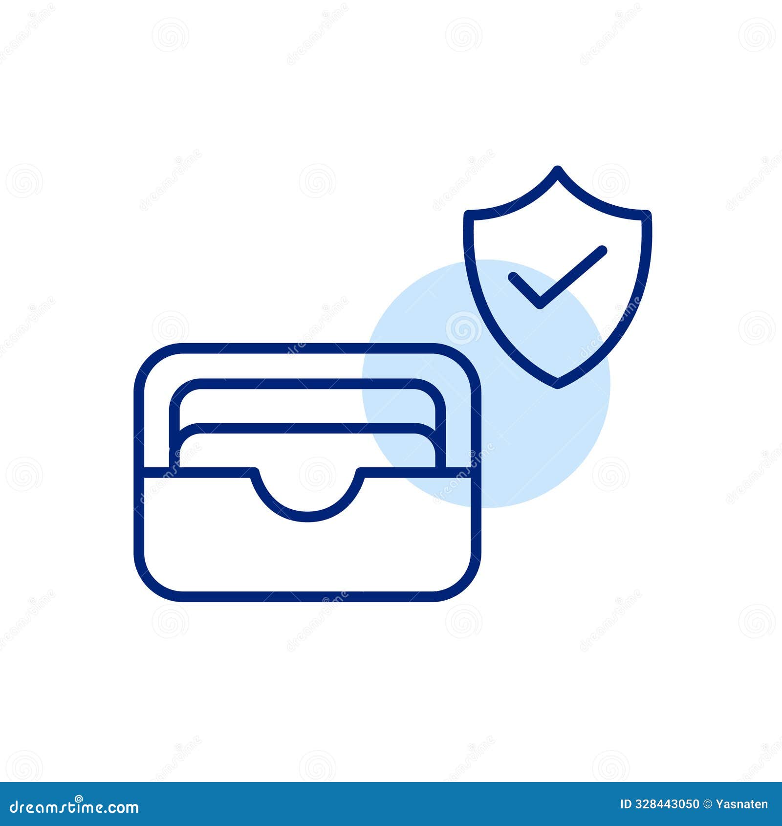 Card Wallet, Shield and Checkmark. E-wallet Safety, Protected Payment ...