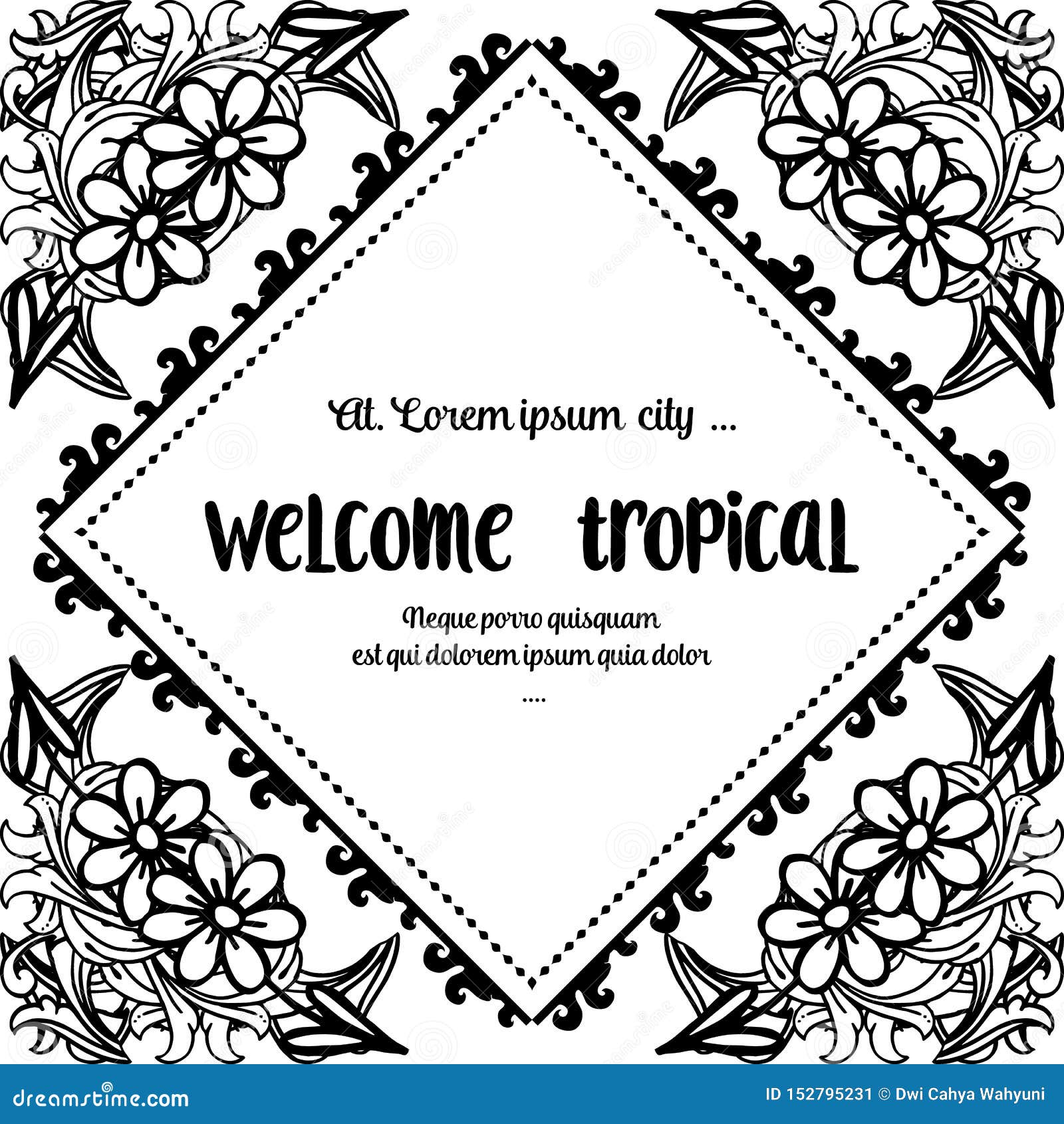 Card of Welcome Tropical, Spring and Summer Concept, Isolated Backdrop ...
