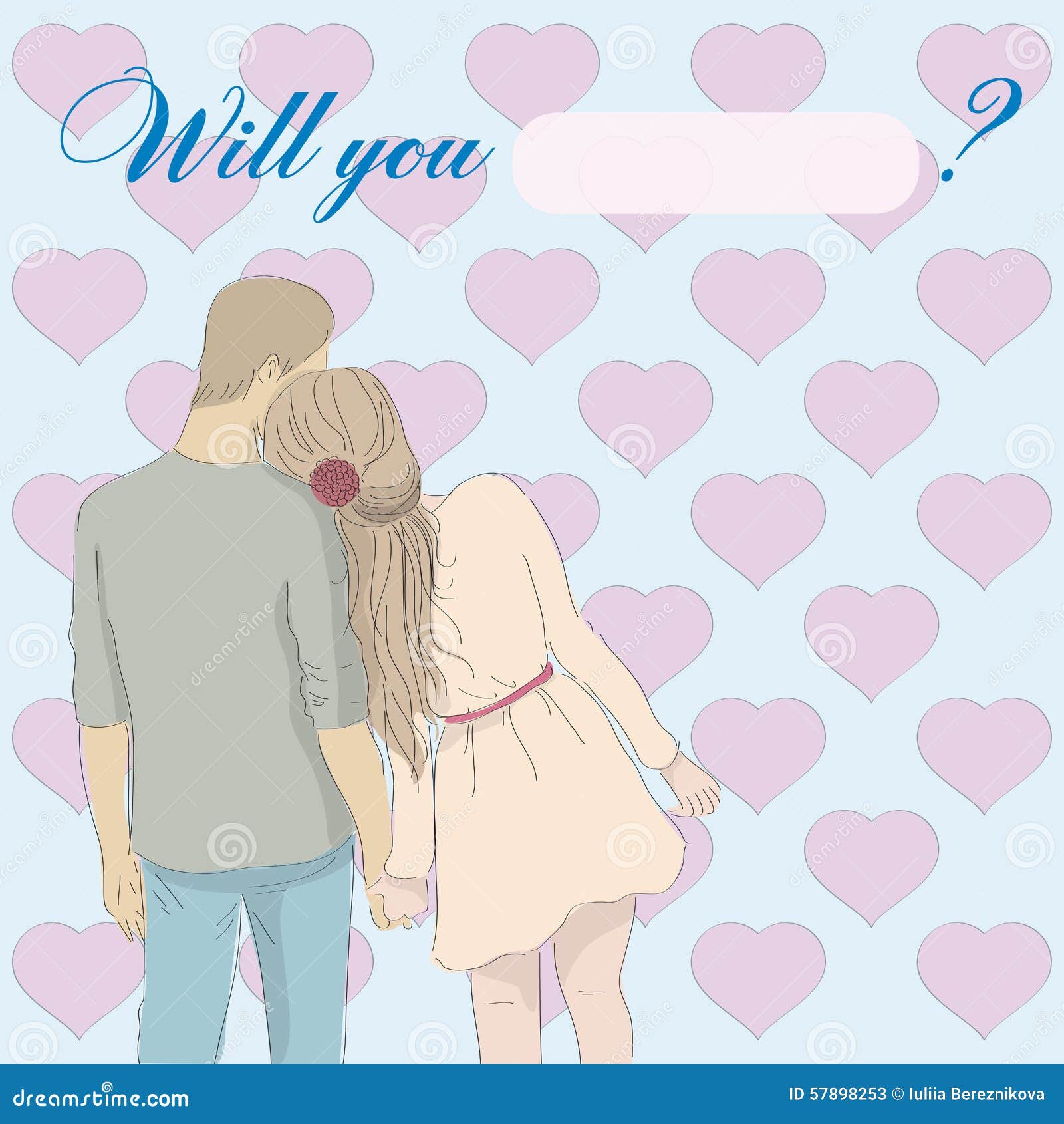 Card: Will you marry me? stock vector. Illustration of cute - 57898253