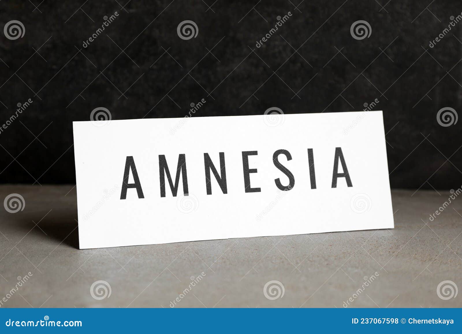 Card with Word Amnesia on Light Grey Table Stock Photo - Image of brain ...