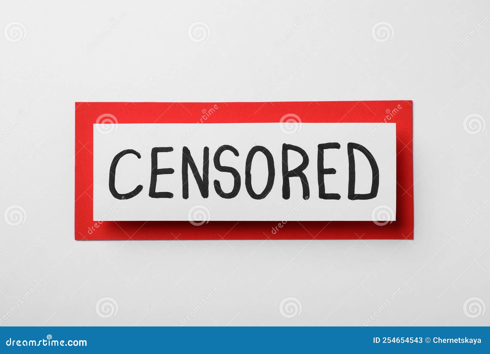 Card with Word Censored on White Background, Top View Stock Image ... Card with Word Censored on White Background, Top View Stock Image ...